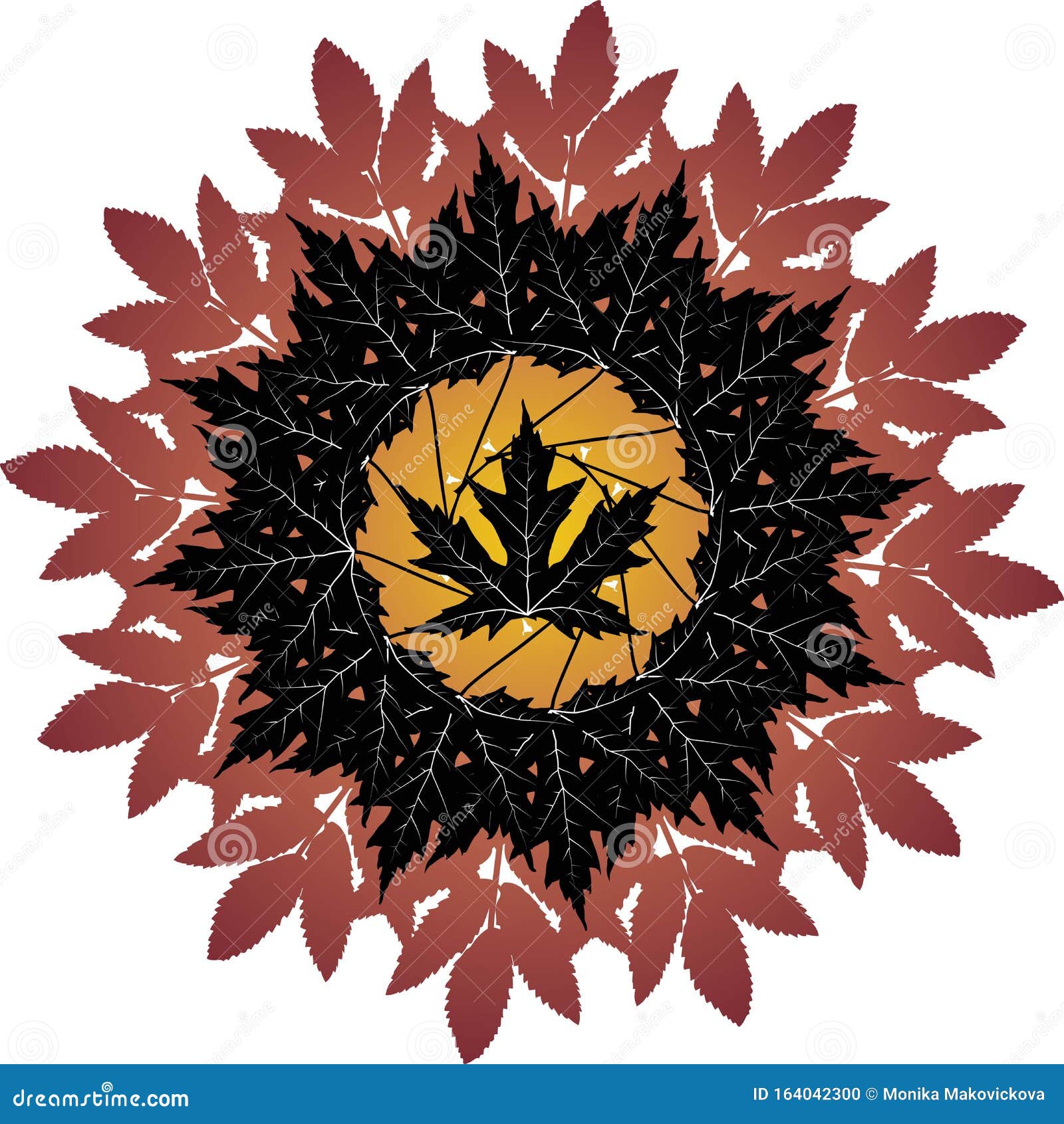 Maple leaf autumn circle stock illustration. Illustration of maple ...