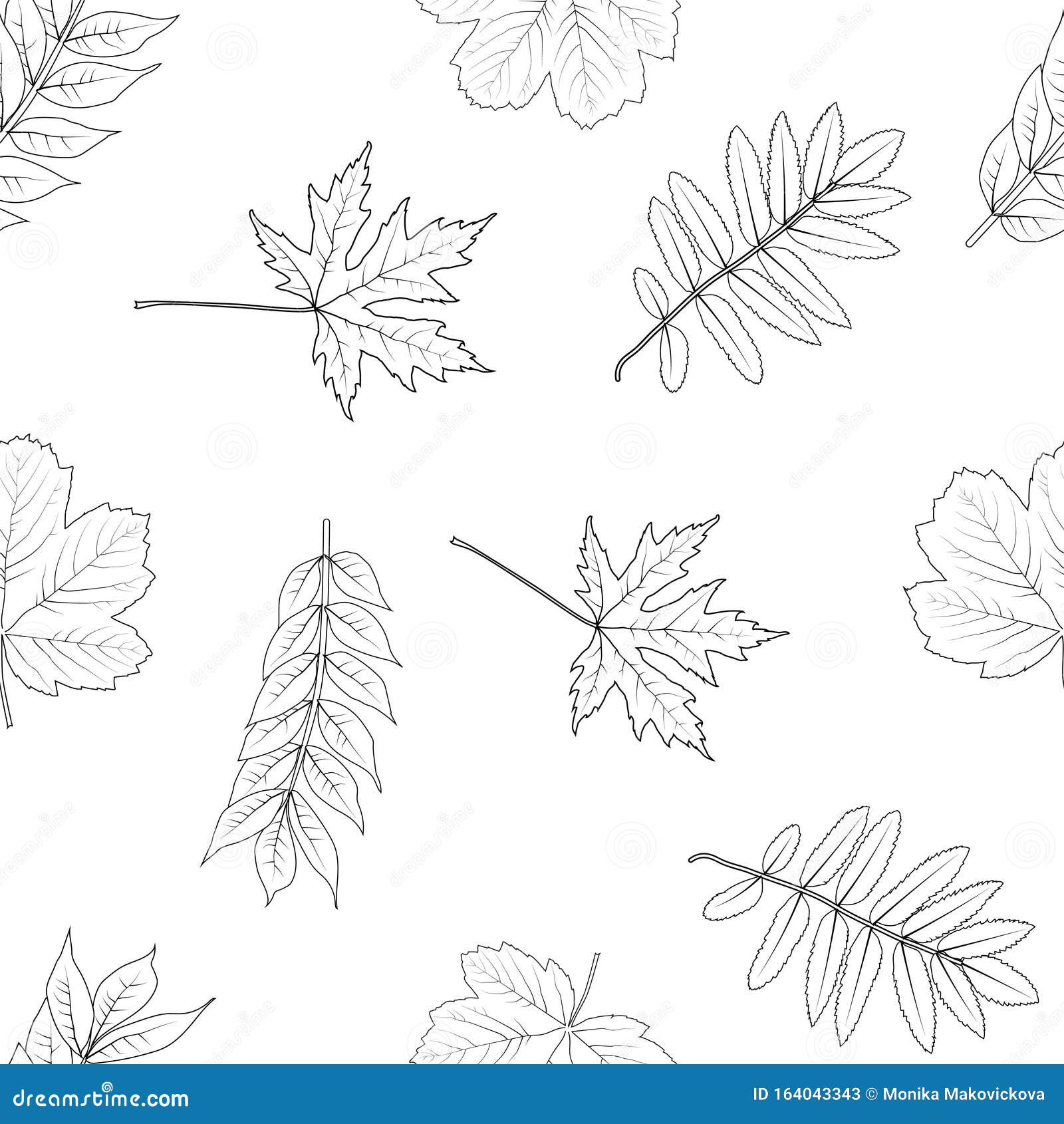 White Leaves Seamless Pattern Stock Illustration - Illustration of leaf ...