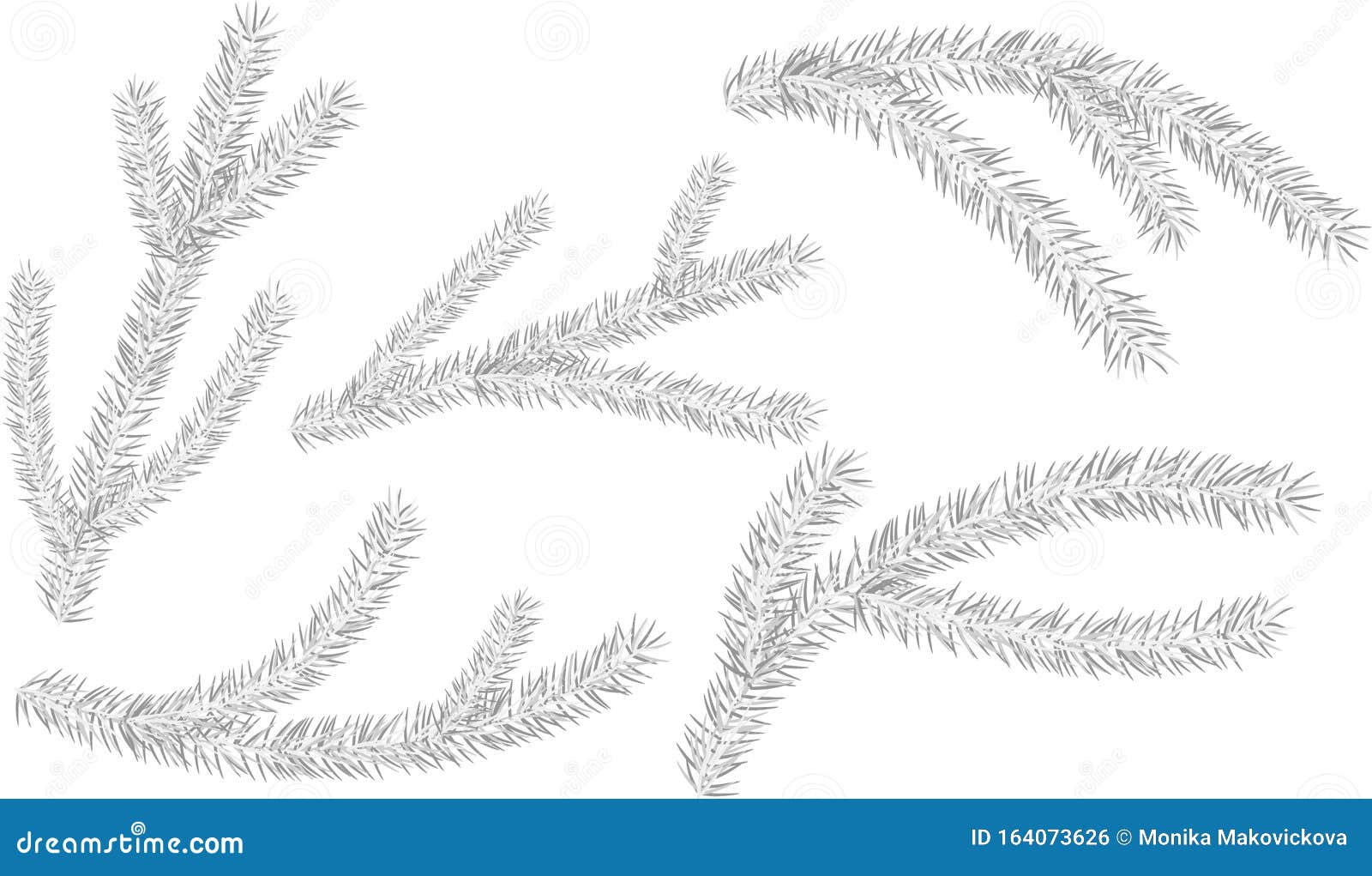 Five grey vector branches stock illustration. Illustration of silver ...