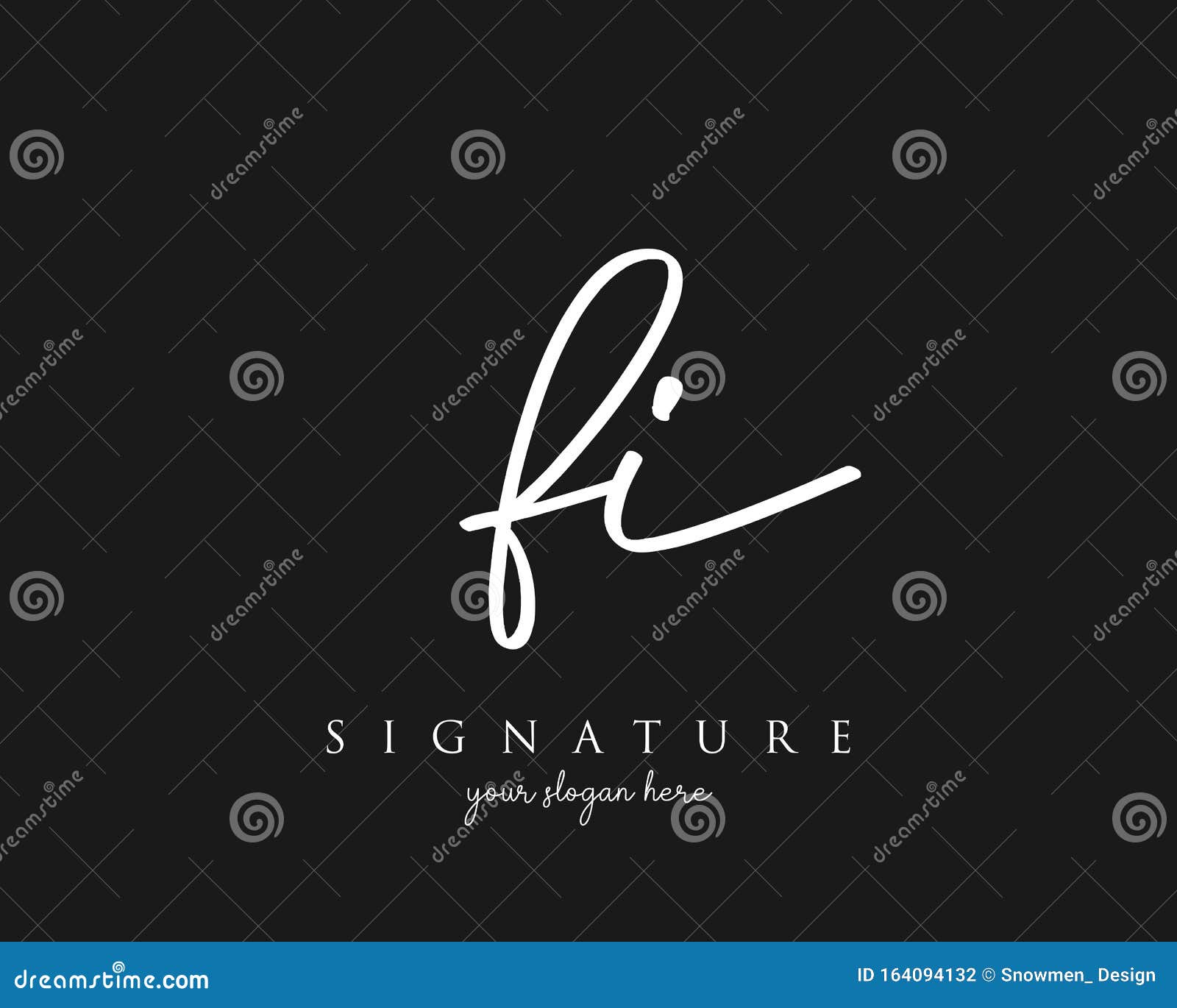 FI Initial Handwriting Signature Logo Template Vector. Stock Vector ...