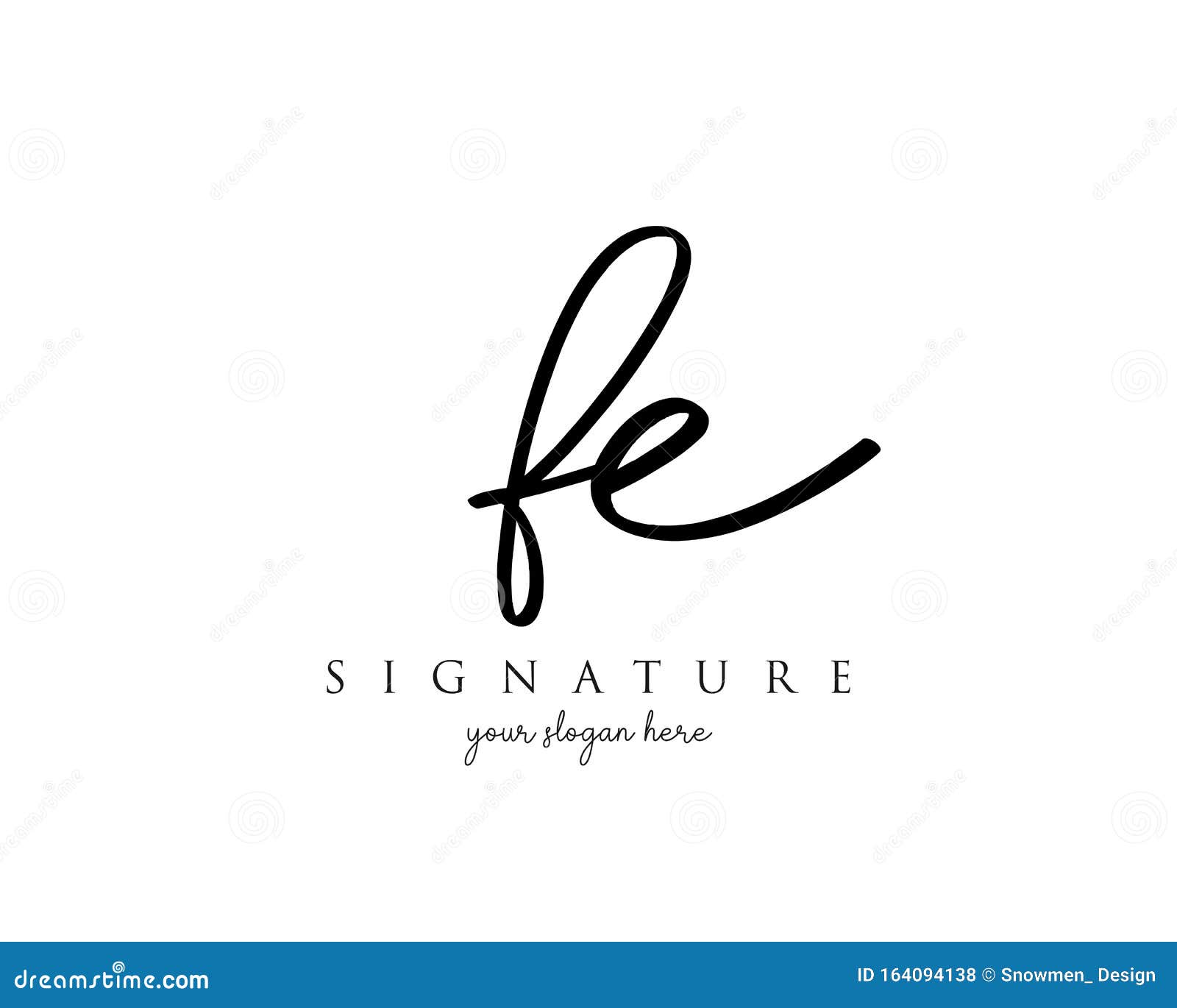 FE Initial Handwriting Signature Logo Template Vector. Stock Vector ...