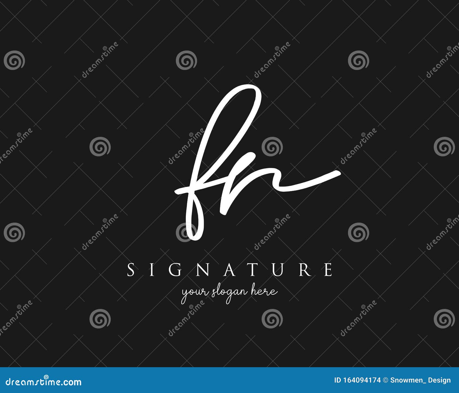 FR Initial Handwriting Signature Logo Template Vector. Stock Vector ...