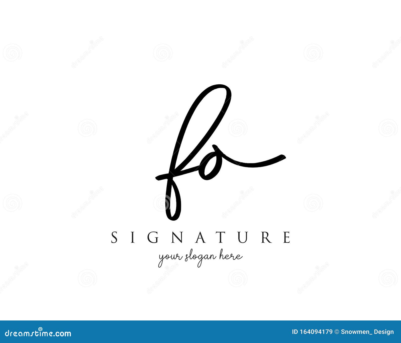 FO Initial Handwriting Signature Logo Template Vector. Stock Vector ...