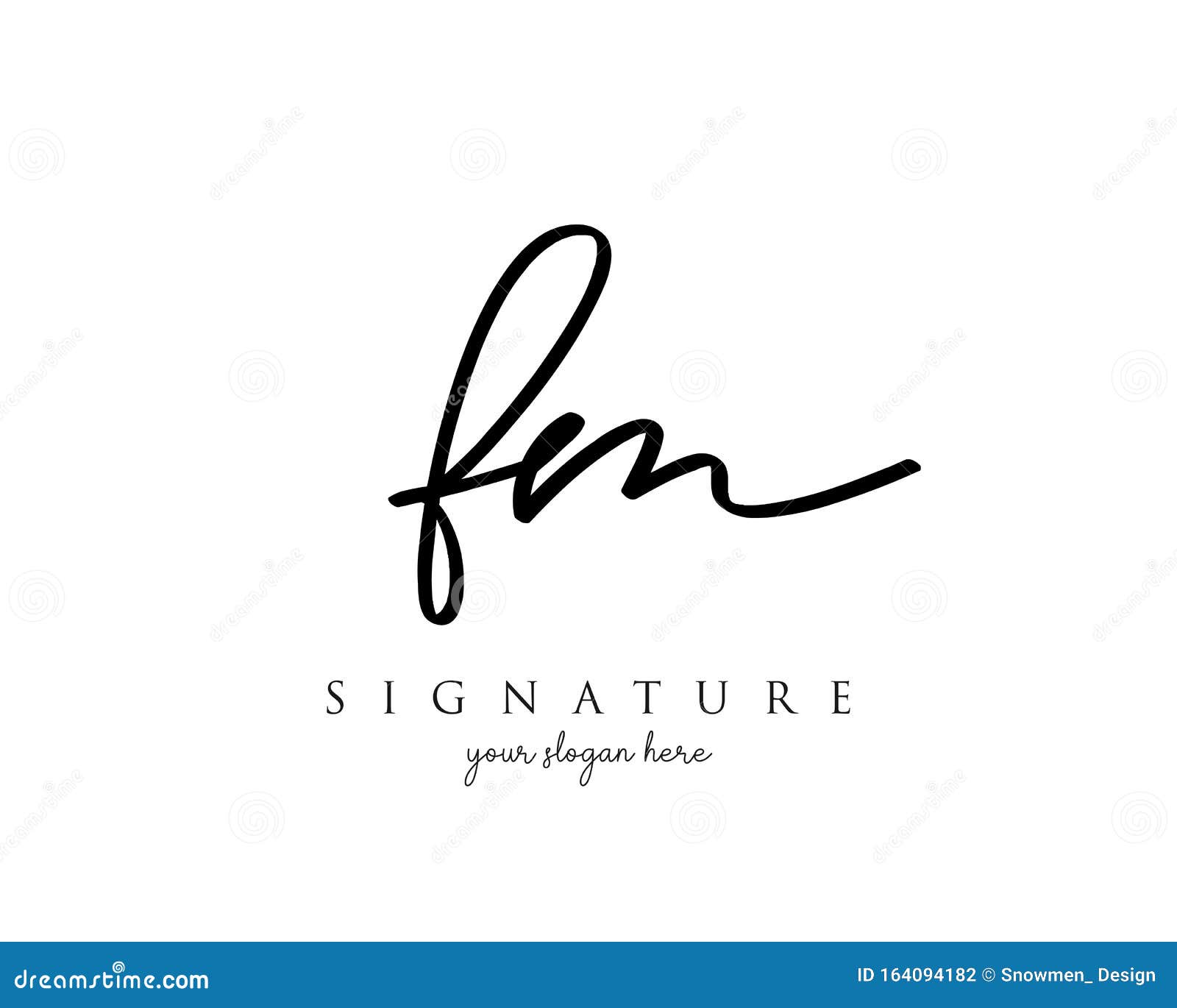 FM Initial Handwriting Signature Logo Template Vector. Stock Vector ...