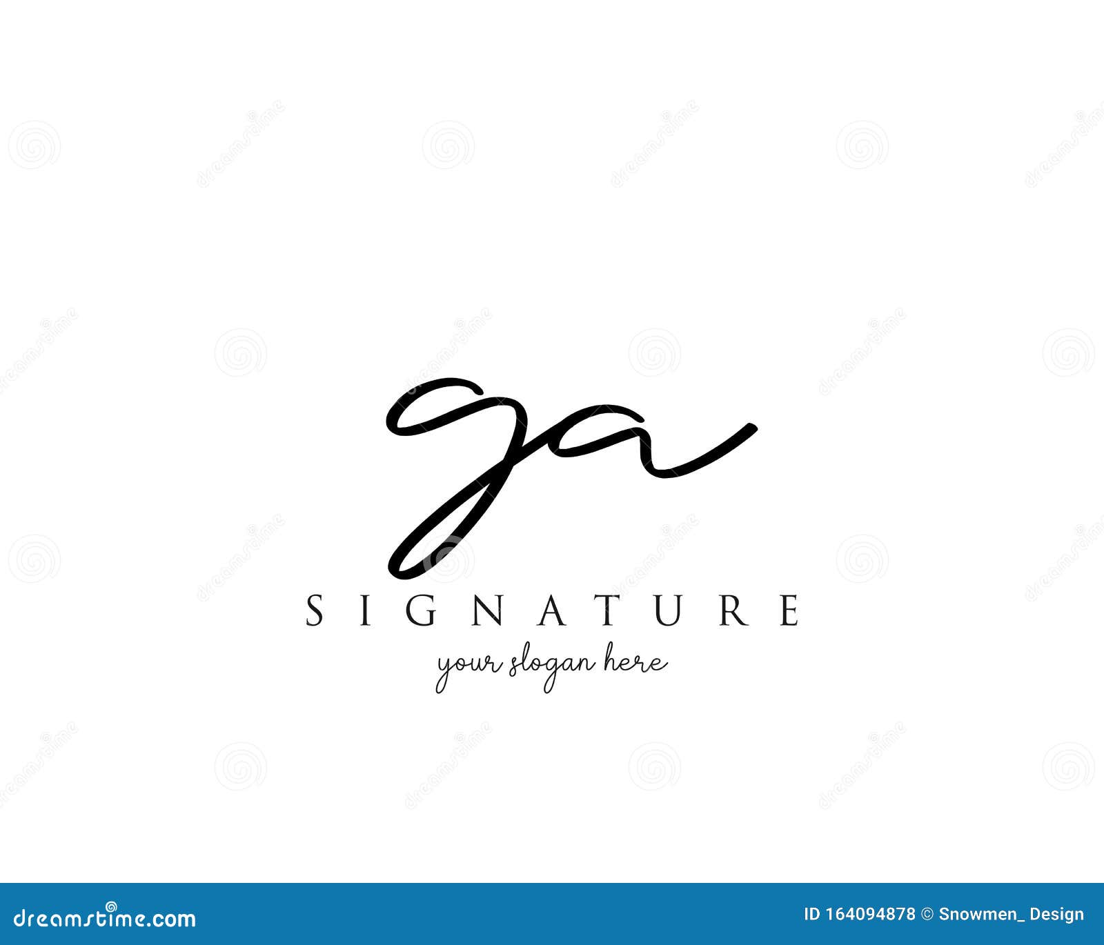 GA Initial Handwriting Signature Logo Template Vector. Stock Vector ...
