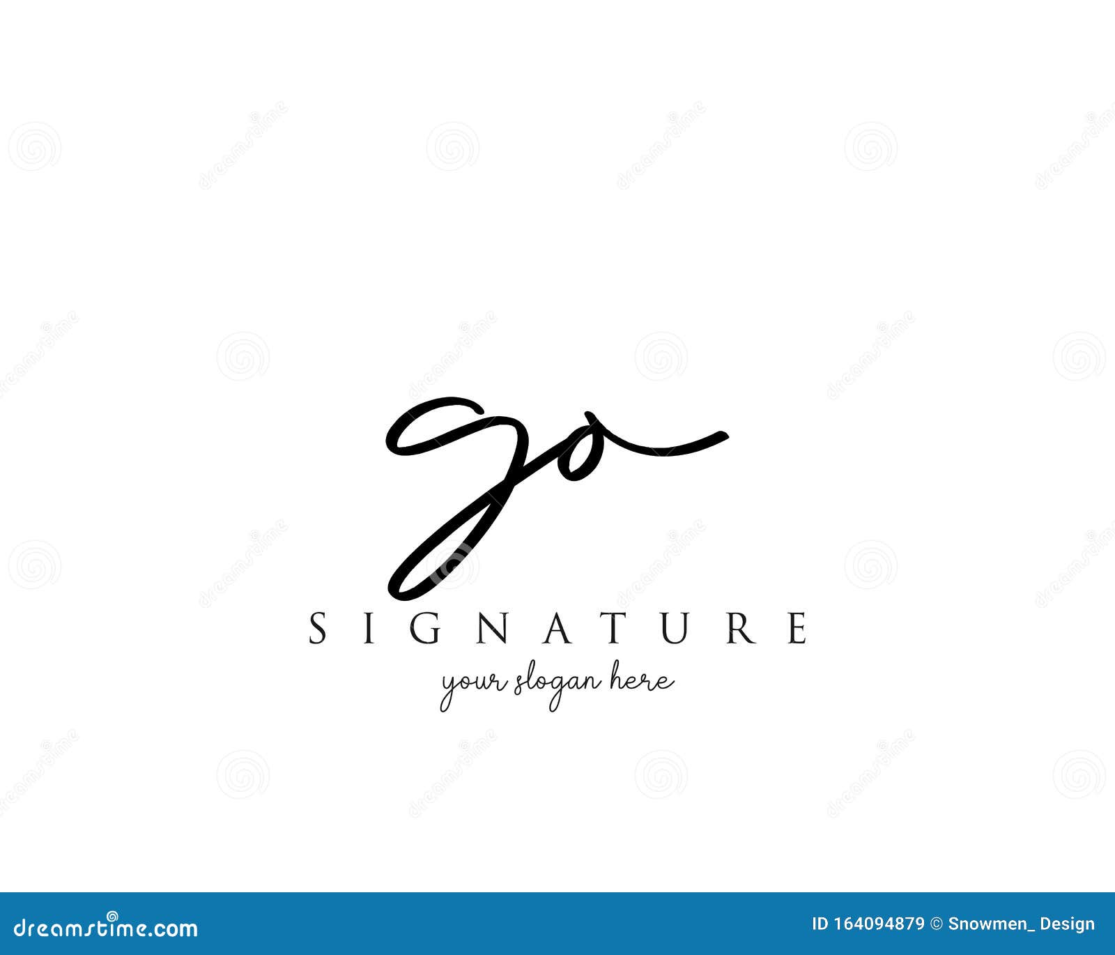 GO Initial Handwriting Signature Logo Template Vector. Stock Vector ...