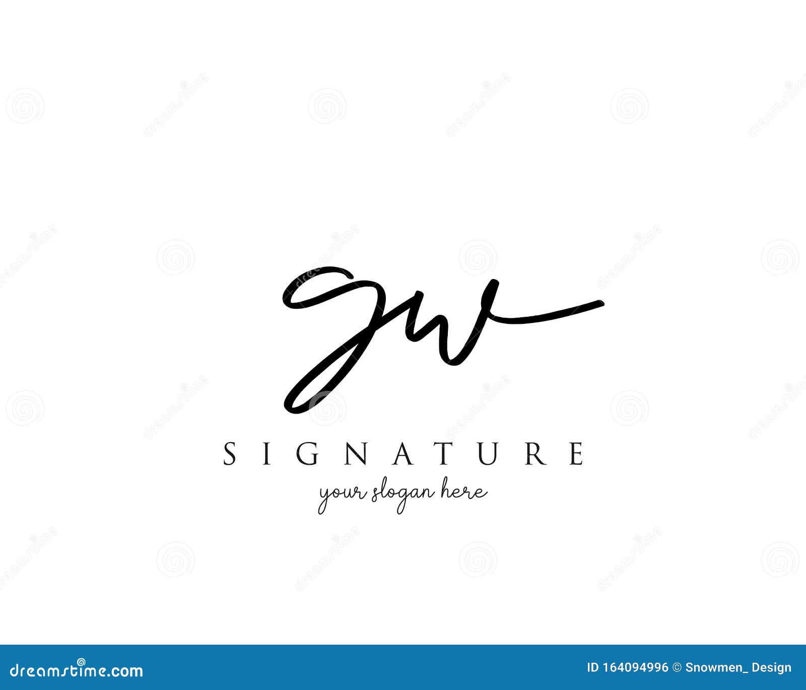 GW Initial Handwriting Signature Logo Template Vector. Stock Vector ...