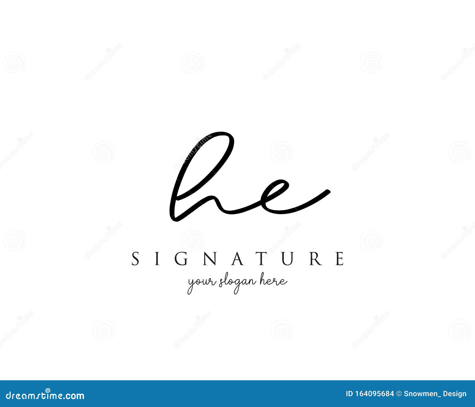He Initial Handwriting Signature Logo Template Vector. Stock Vector ...