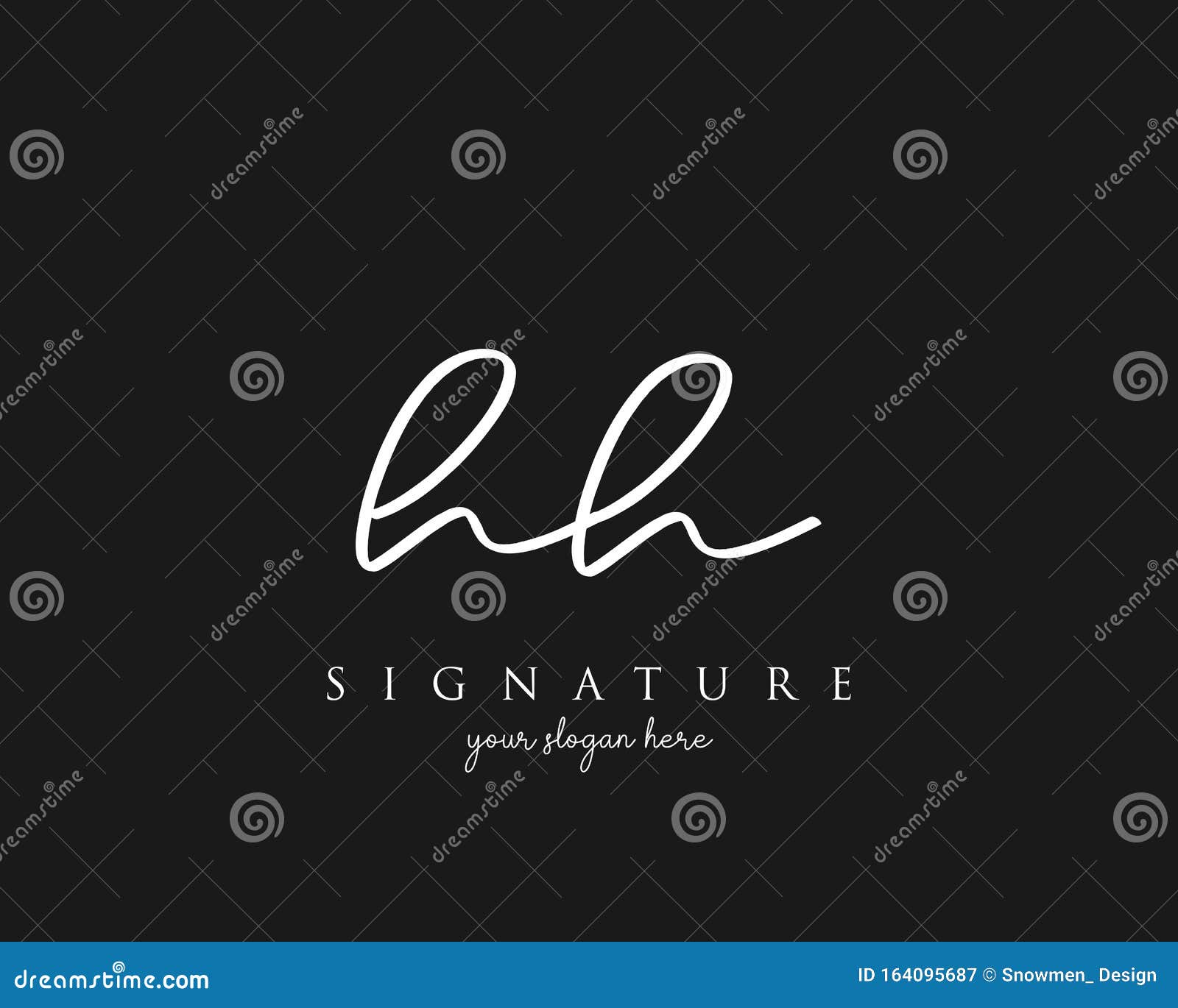 HH Initial Handwriting Signature Logo Template Vector. Stock Vector ...