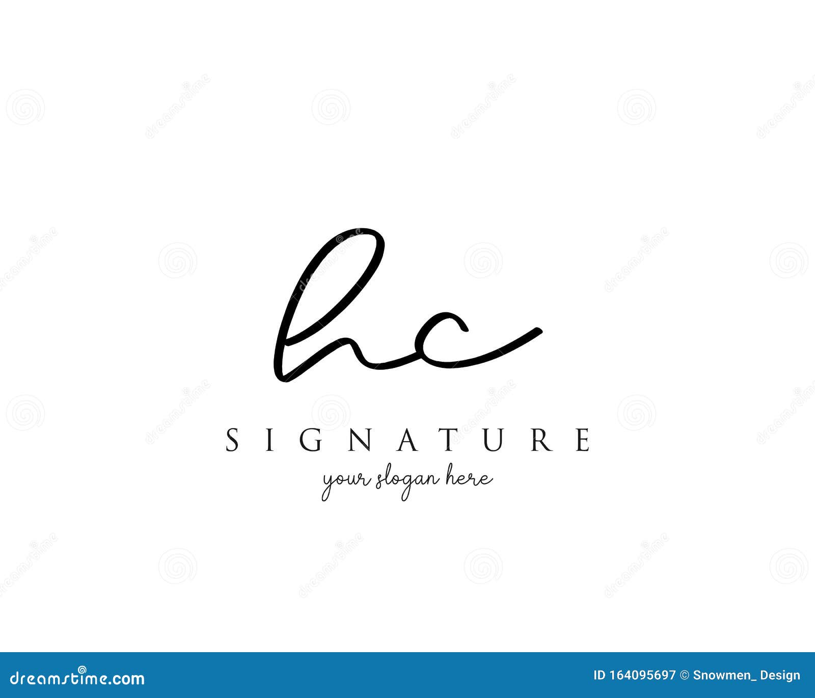 HC Initial Handwriting Signature Logo Template Vector. Stock Vector ...