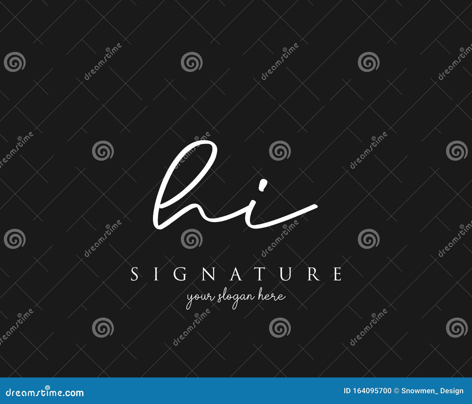 HI Initial Handwriting Signature Logo Template Vector. Stock Vector ...