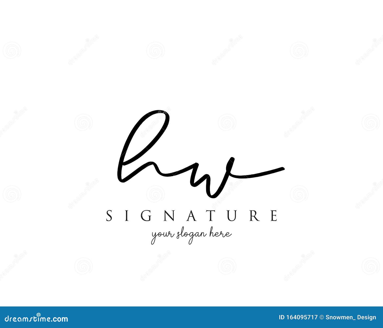 HW Initial Handwriting Signature Logo Template Vector. Stock Vector ...