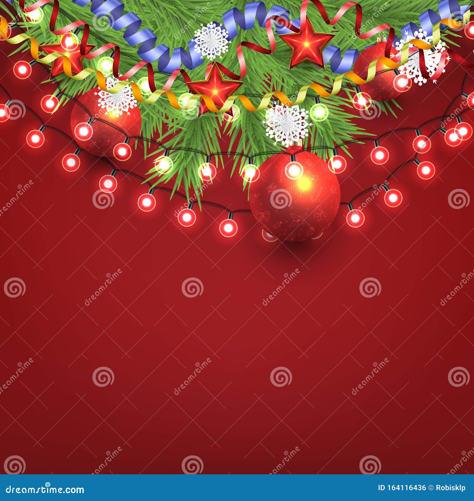Christmas Design Flyer with Pine Tree Branches Stock Vector ...