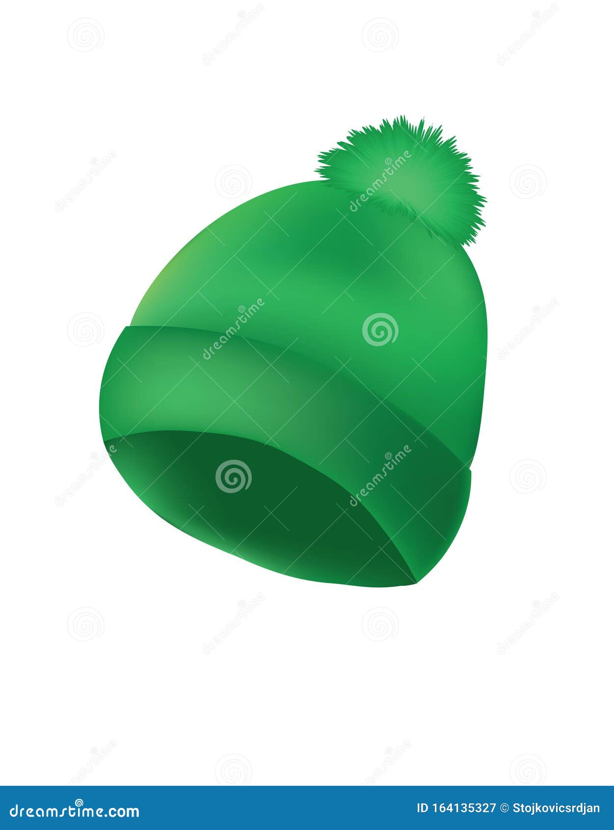 Green winter hat stock vector. Illustration of icon - 164135327