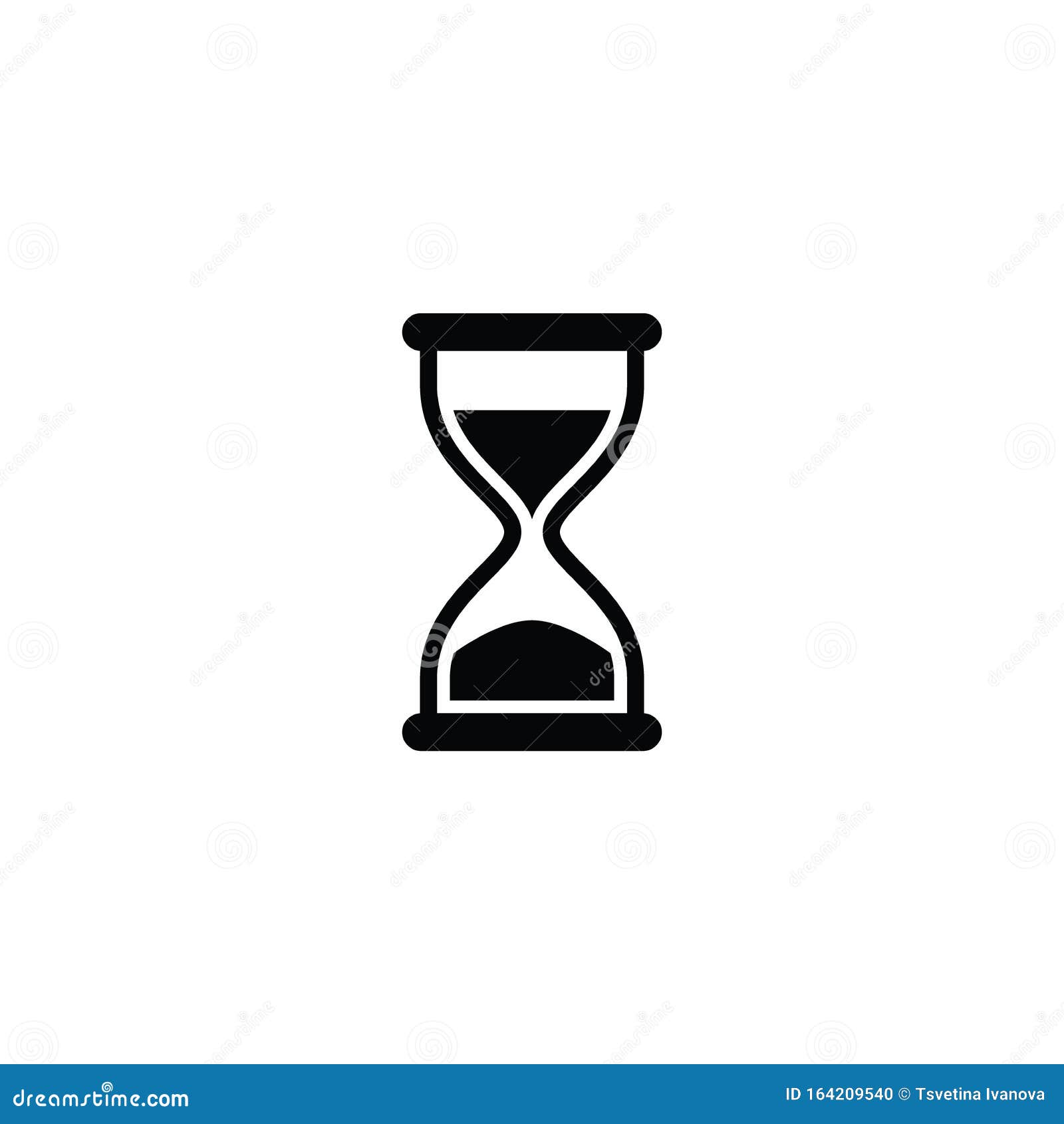 Hourglass Simple Black Vector Icon. Stock Vector - Illustration of sign ...