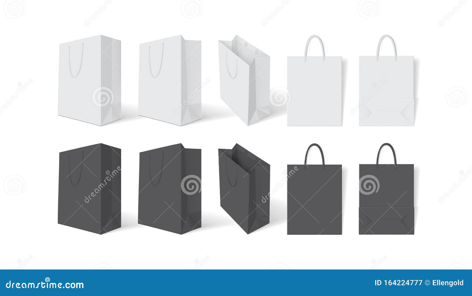 White and Black Paper Bag on White Background Stock Vector ...