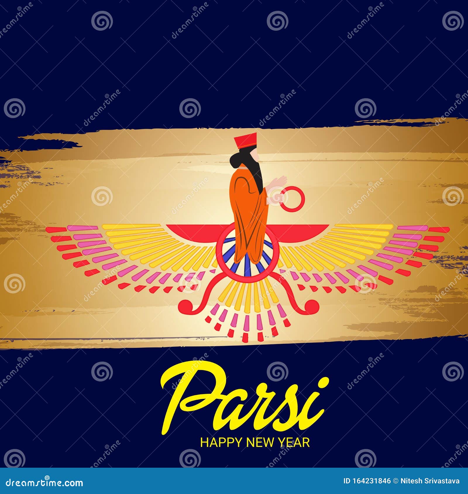 Happy Parsi Couple Vector Illustration | CartoonDealer.com #49443246