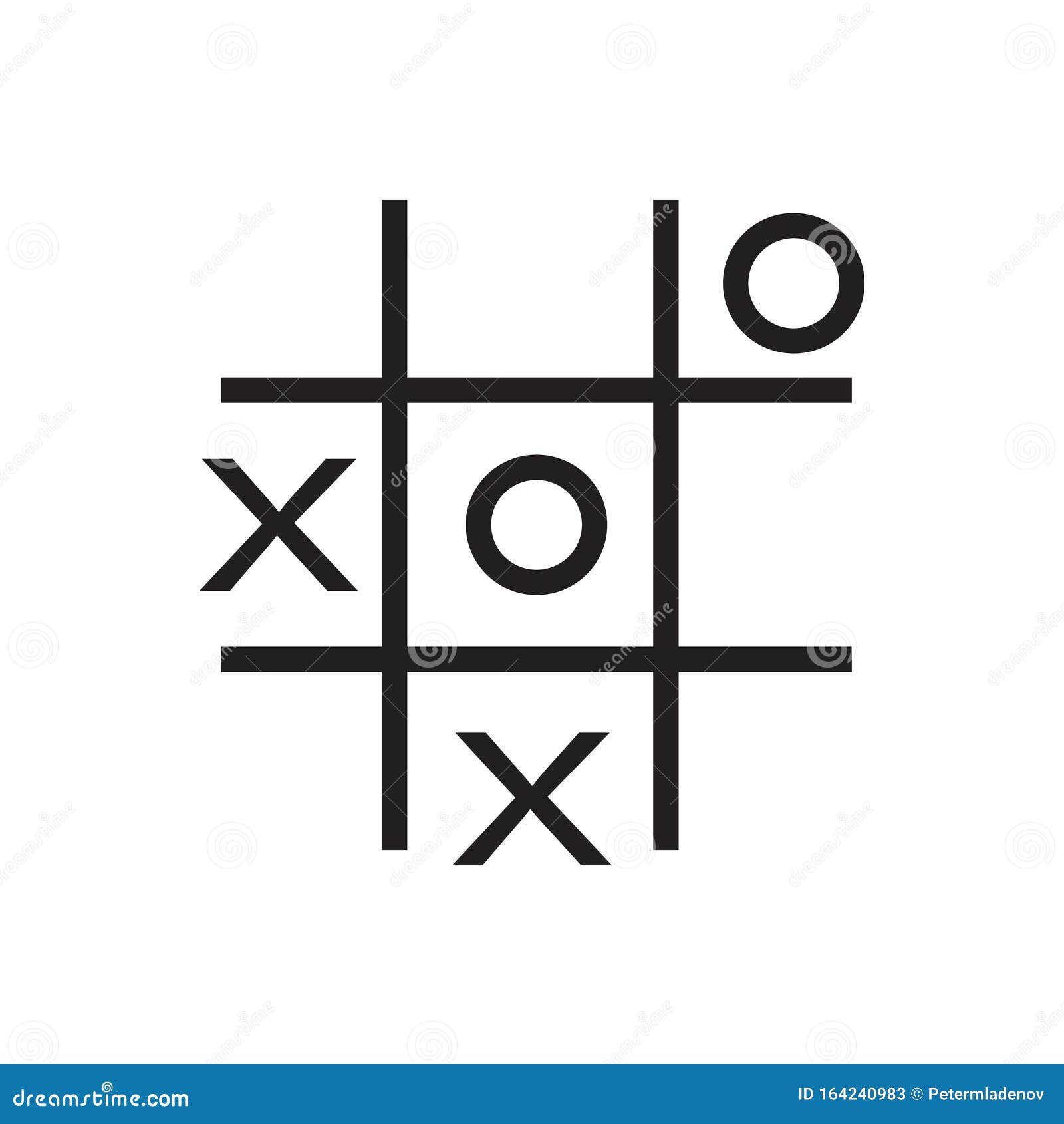 Tick Tack Toe Vector Icon Illustration on White Background. Stock ...