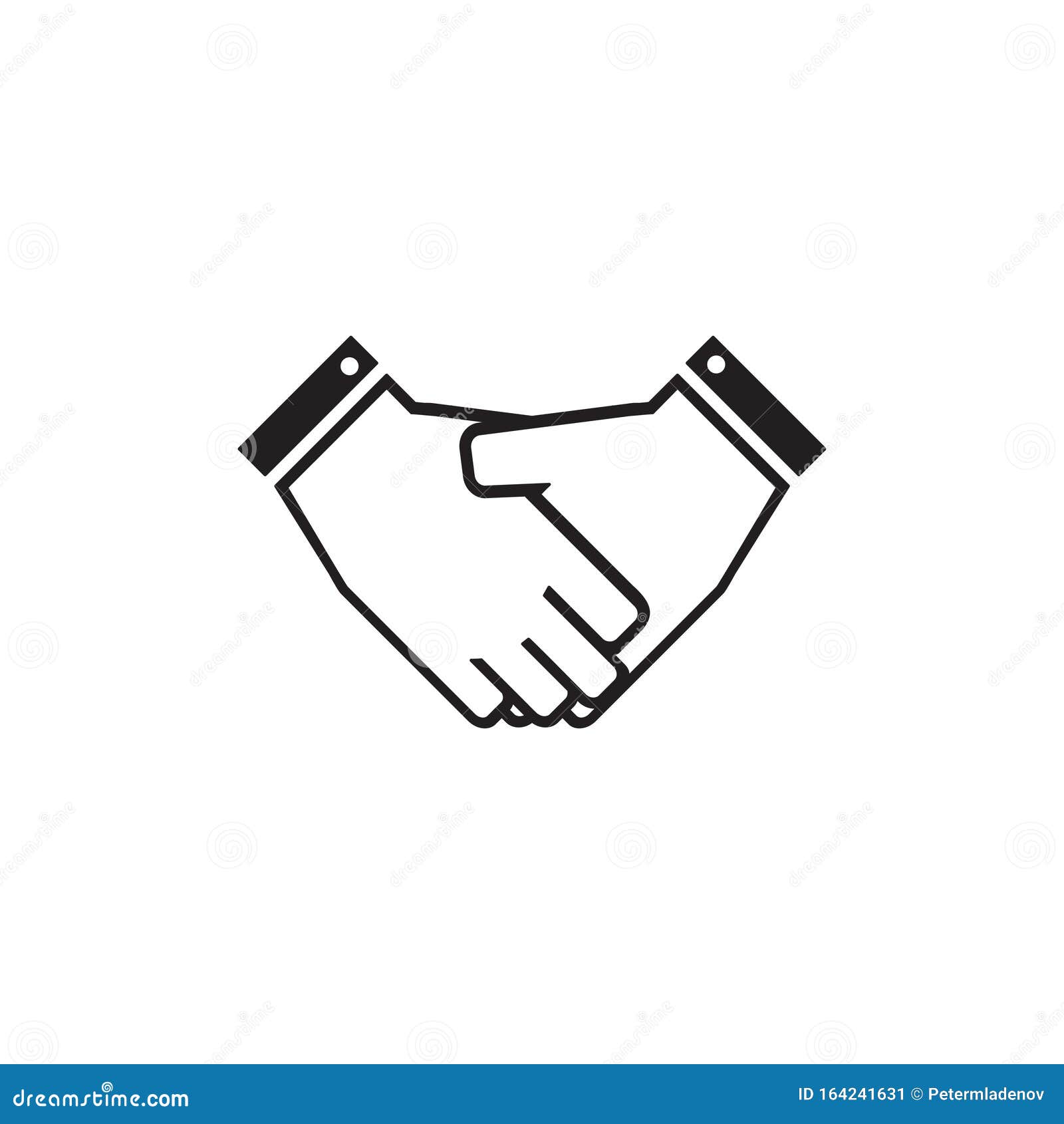 Handshake Icon, Black and White Vector Design. Stock Vector ...
