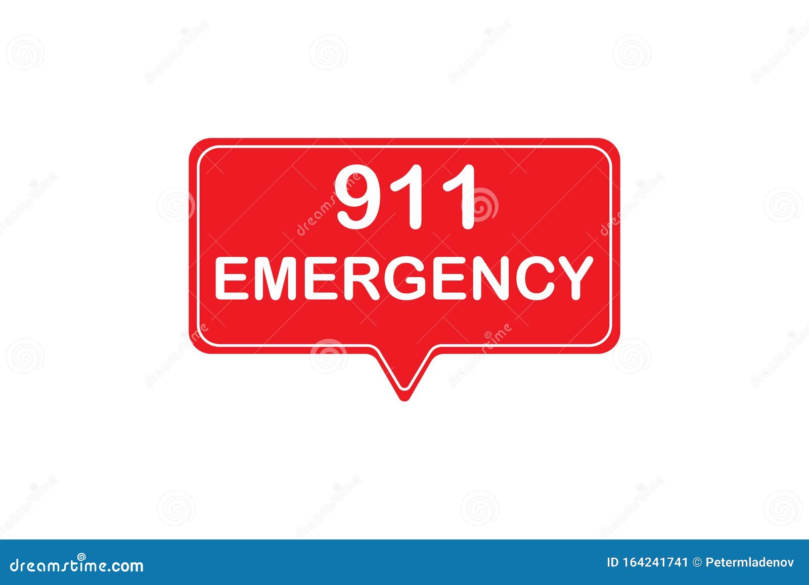 Number Emergency 911 in Red Vector Pointer Icon Isolated on White ...