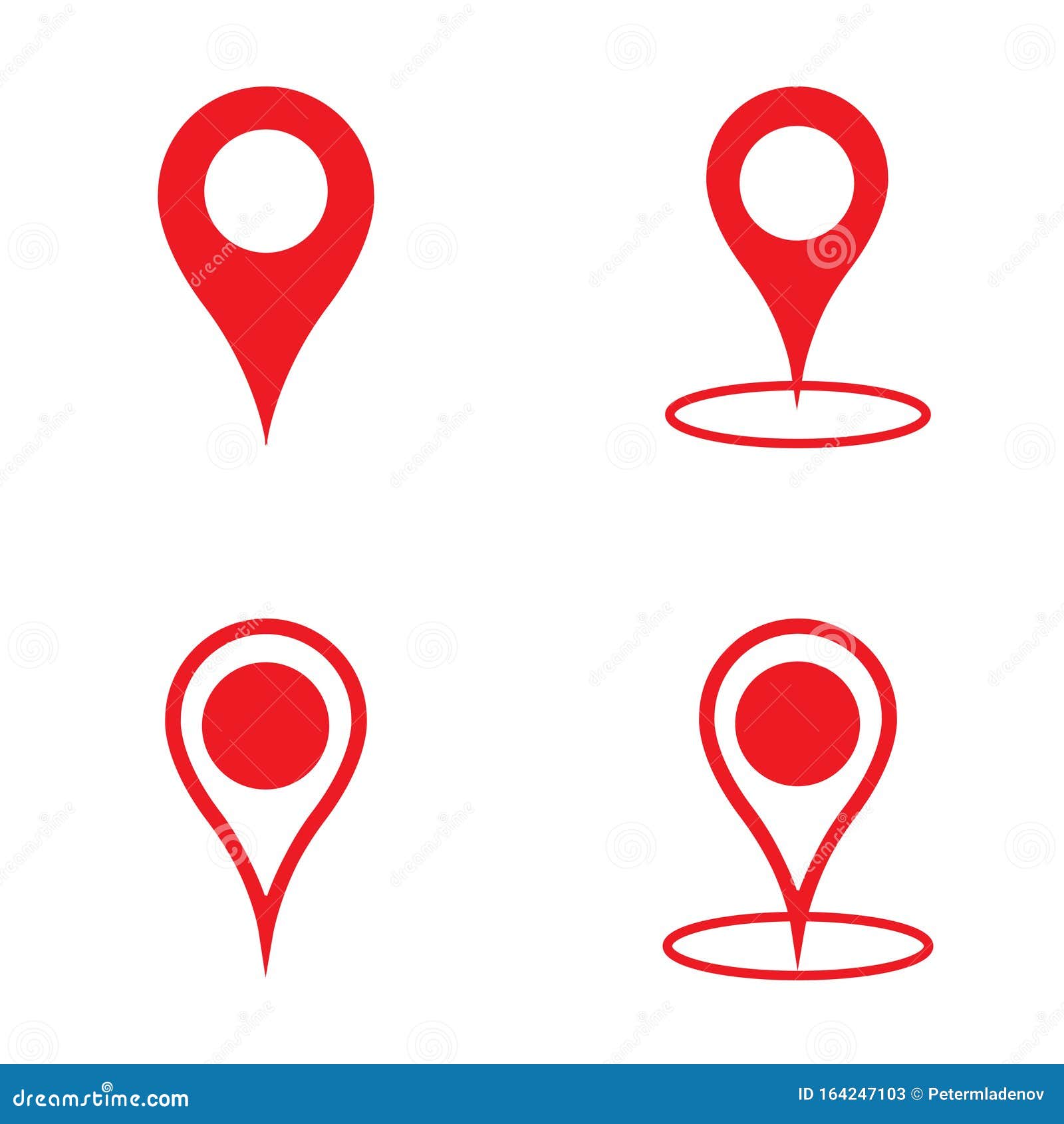 Map Pointer Pin. Location Symbols Vector Set Isolated on White ...