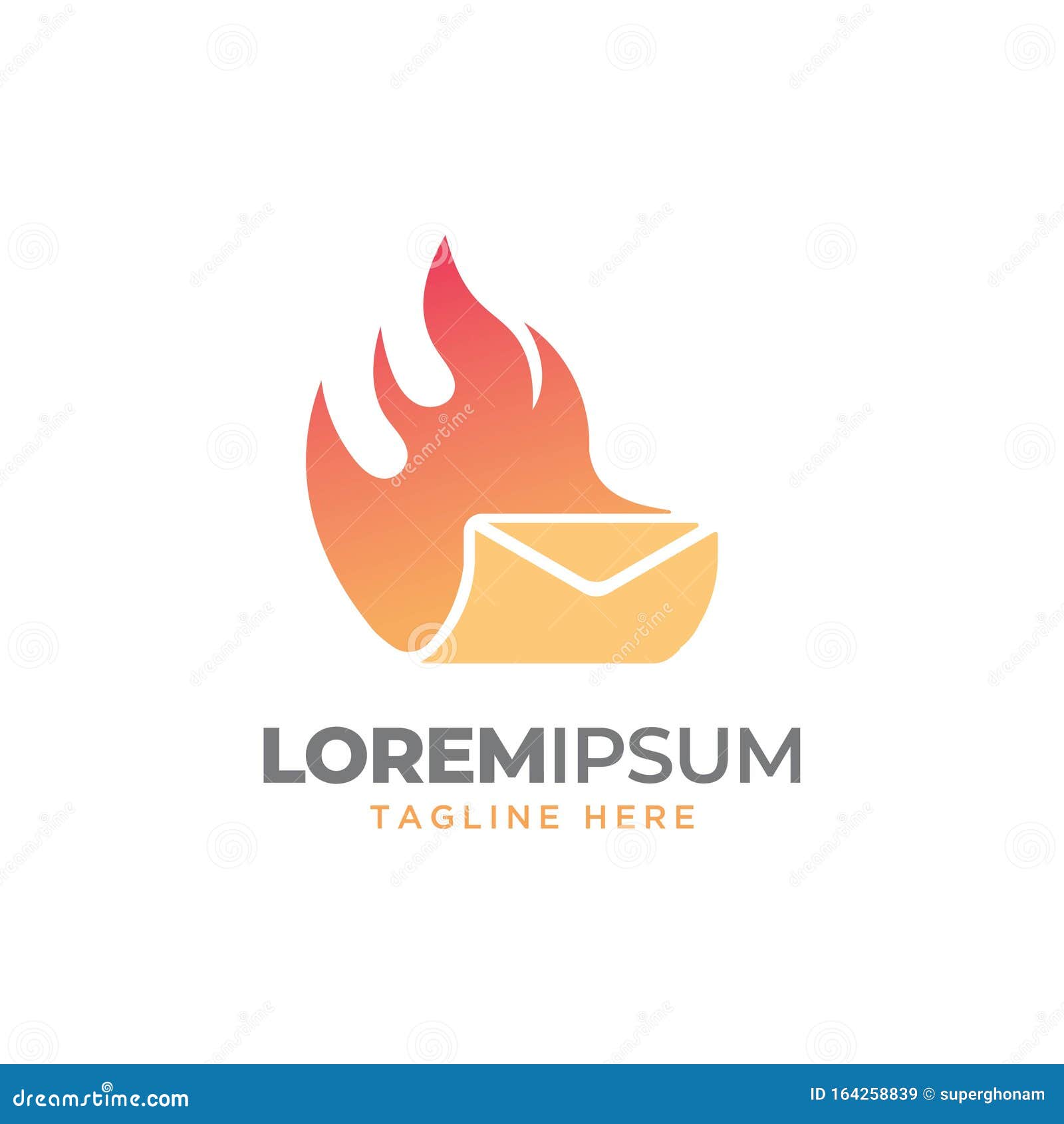 Mail Logo Design Illustration.Envelope with Fire Symbol Vector Template ...