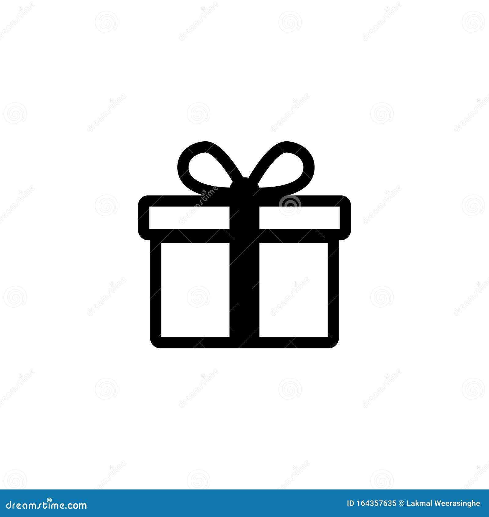 Gift Icon on White Background Drawing by Illustration Stock Vector ...