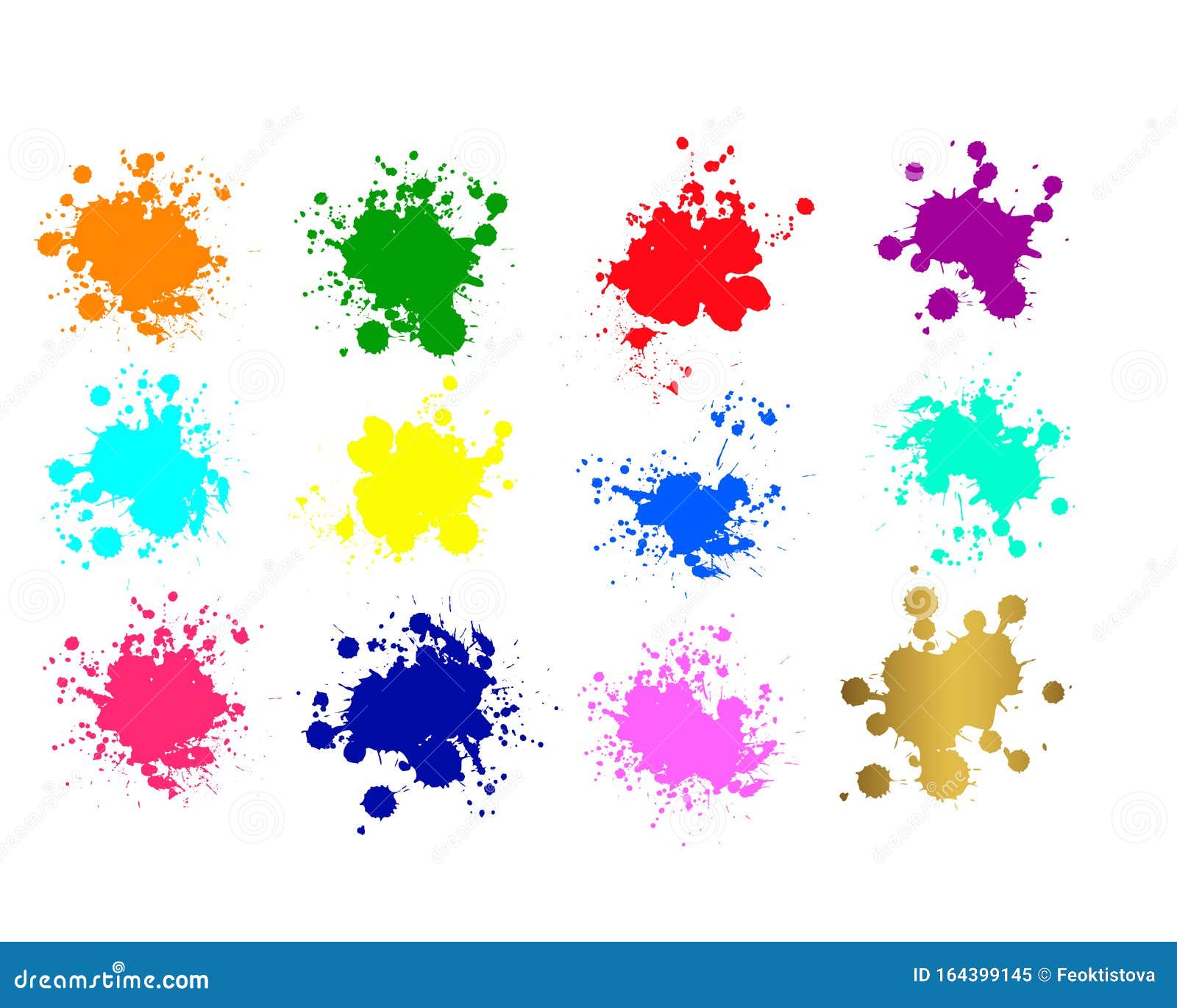 Color Ink Splashes. Grunge Splatters. Stock Vector - Illustration of ...