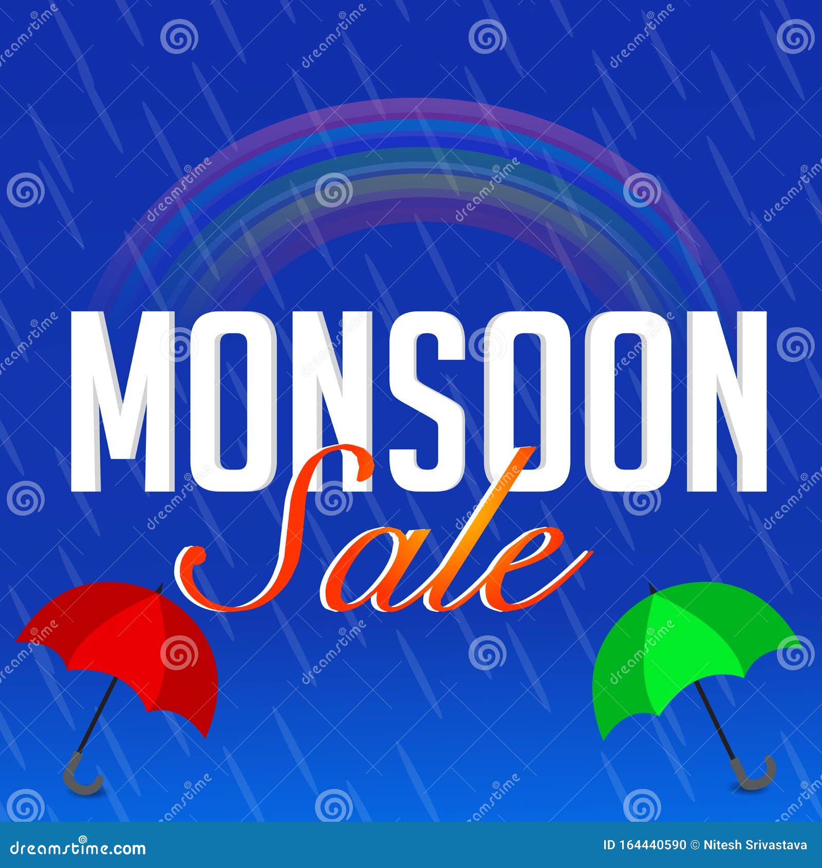 Happy Monsoon Sale and Offer Stock Illustration - Illustration of ...