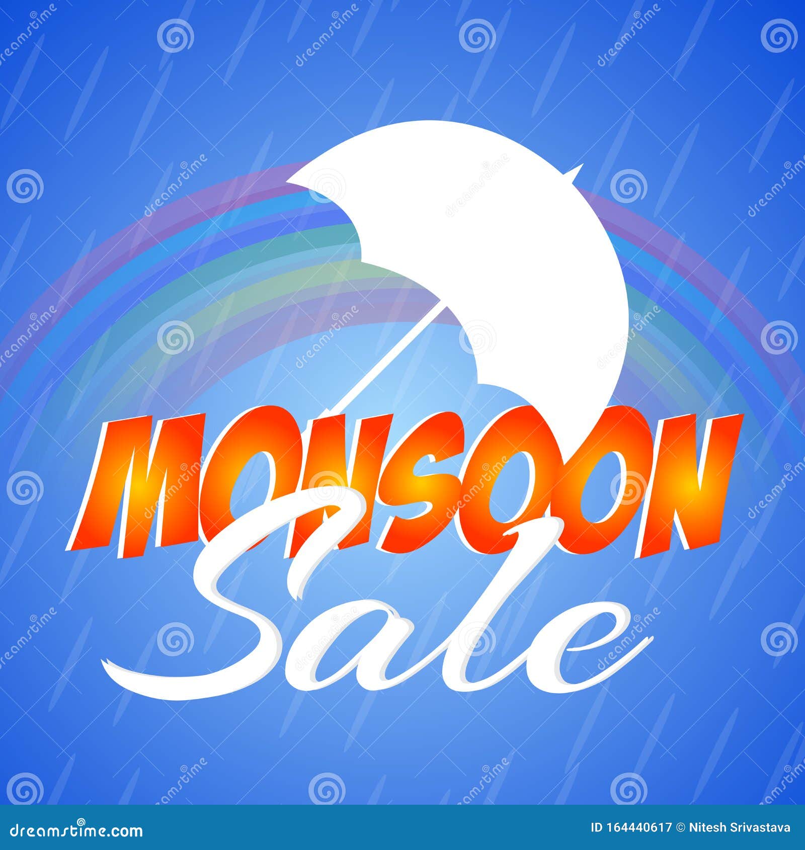 Happy Monsoon Sale and Offer Stock Illustration - Illustration of print ...