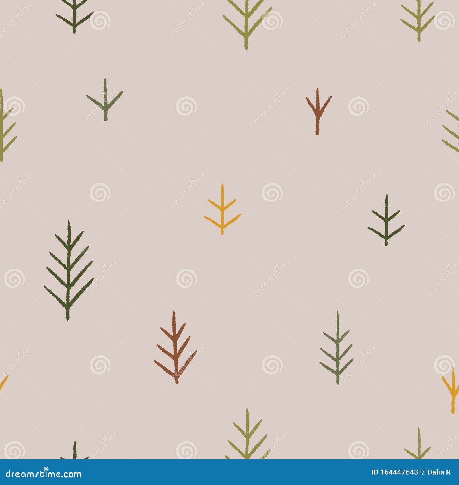 Stylized Fir Trees on a Dark Brownish Background. Stock Illustration ...