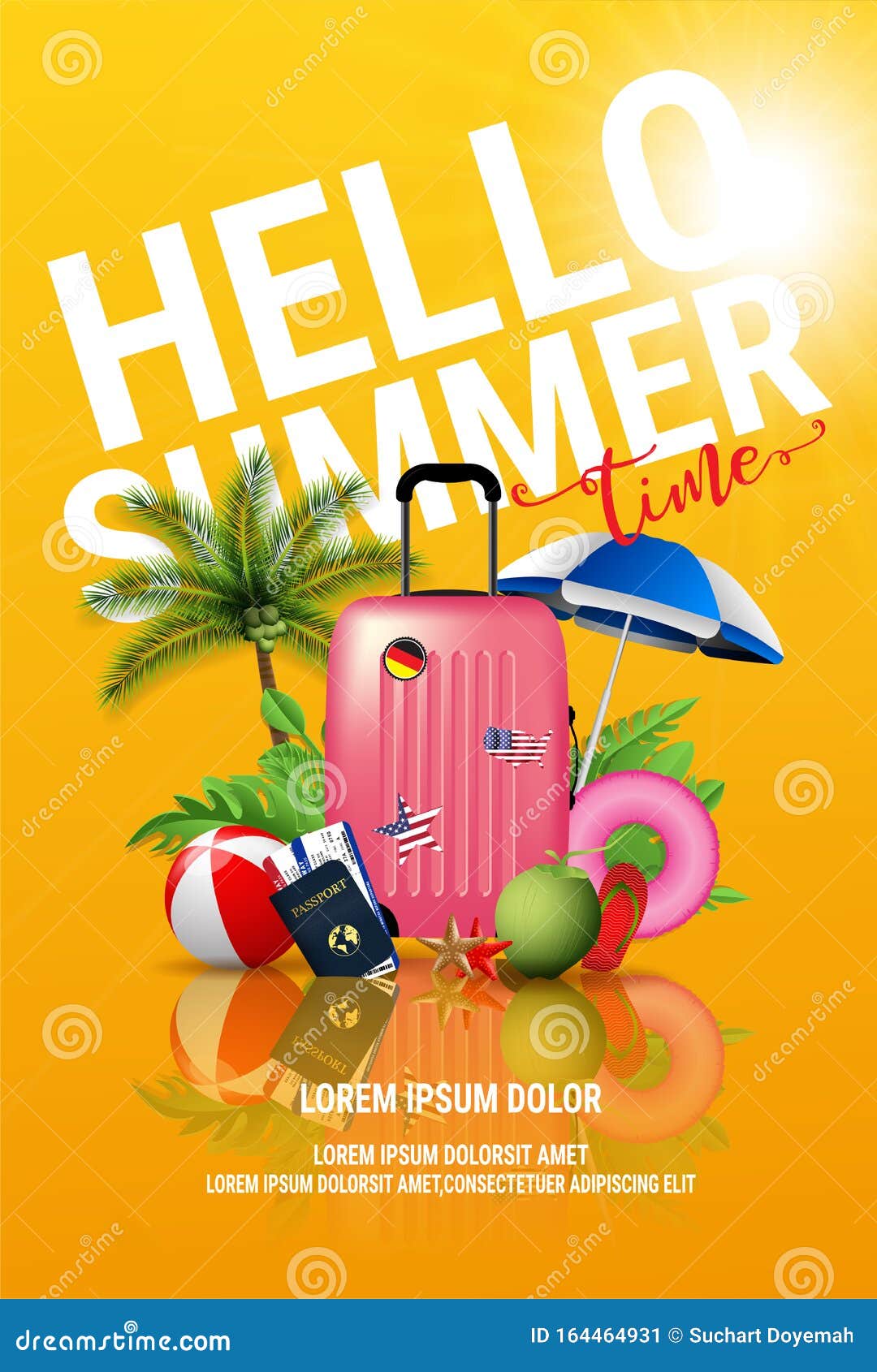 Summer Tropical Island Beach Resort Vacation Advertisement Background ...