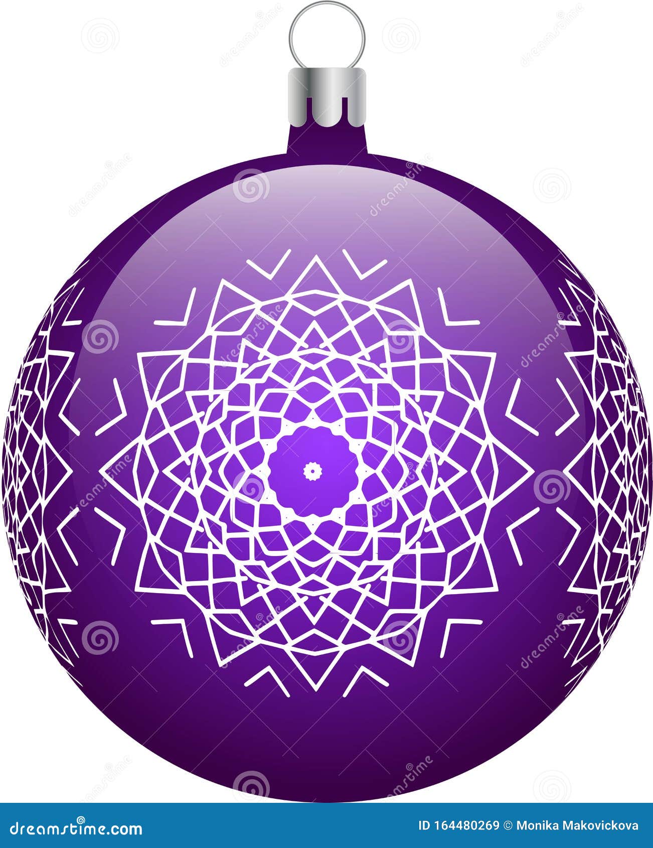 Christmas Violet Decoration with Snowflake Stock Illustration ...