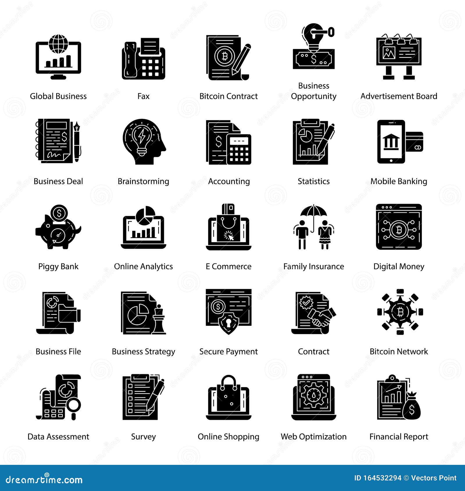 Pack of Business Solid Vectors Stock Vector - Illustration of vector ...