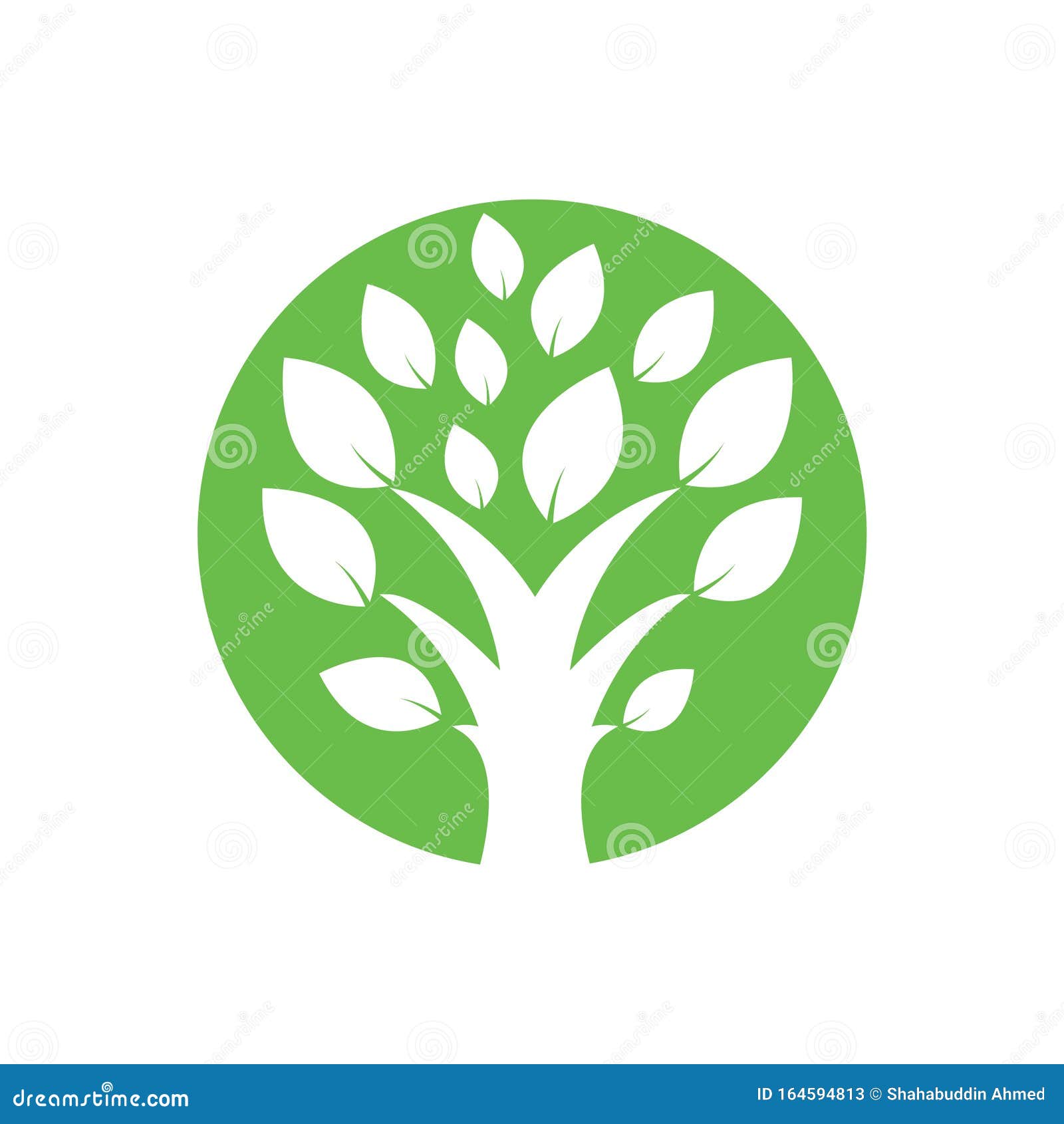 Vector Sign Tree in the Park. Green Circle Tree Logo Stock Vector ...