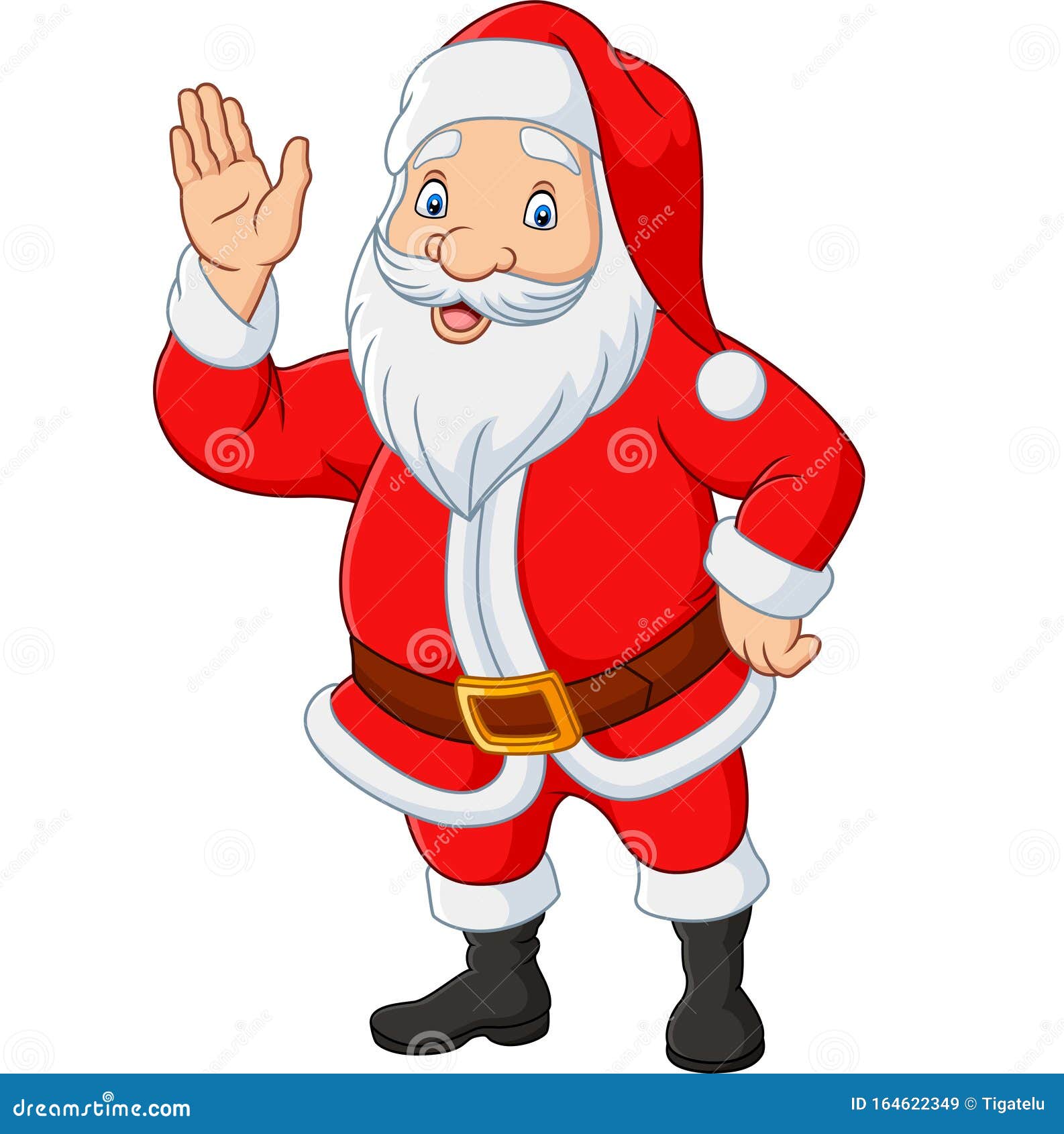 Cartoon Santa Claus Waving Hand Stock Vector - Illustration of mascot ...