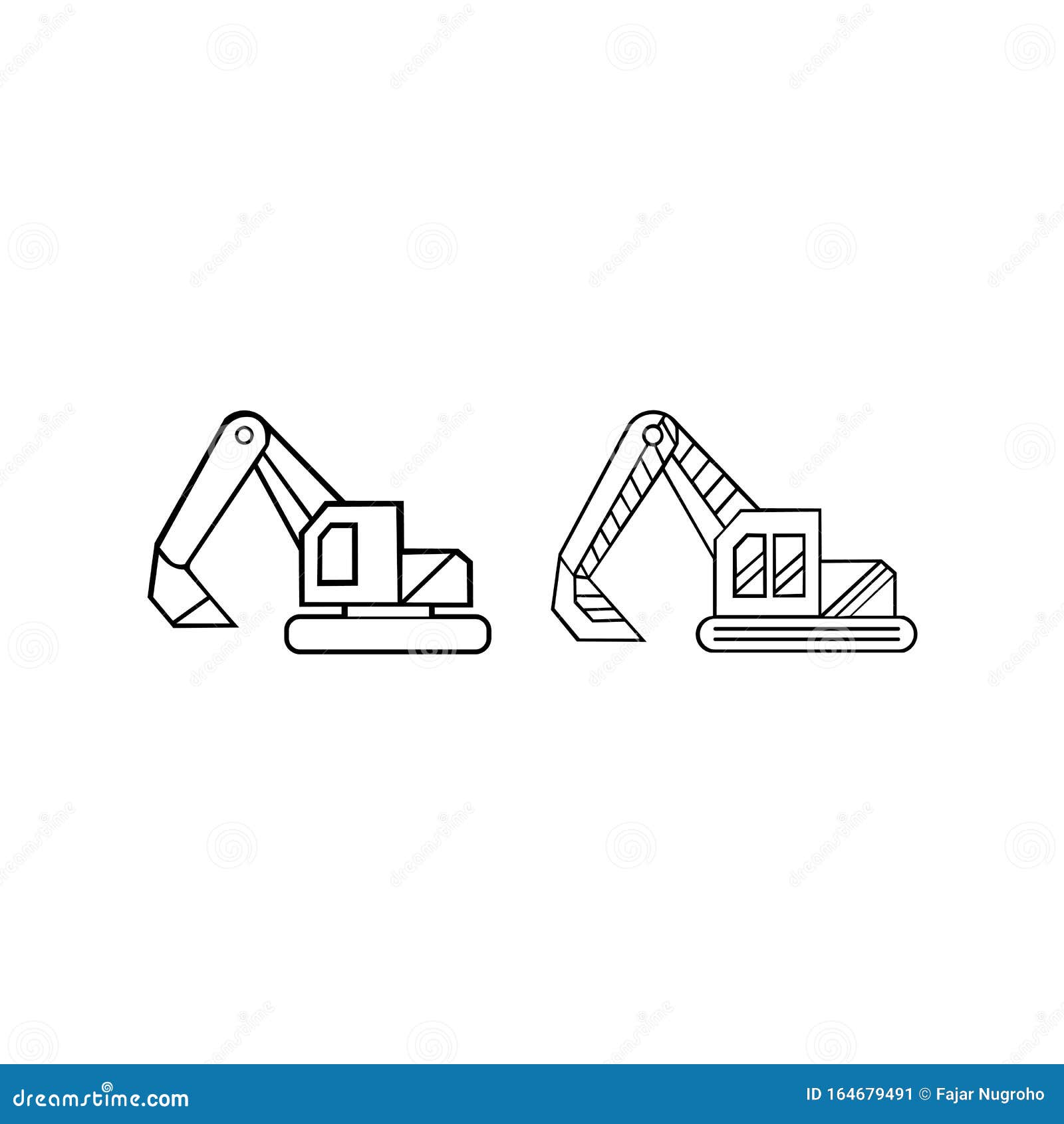 Modern Quarry Tracked Excavator Icon Cartoon Vector | CartoonDealer.com ...