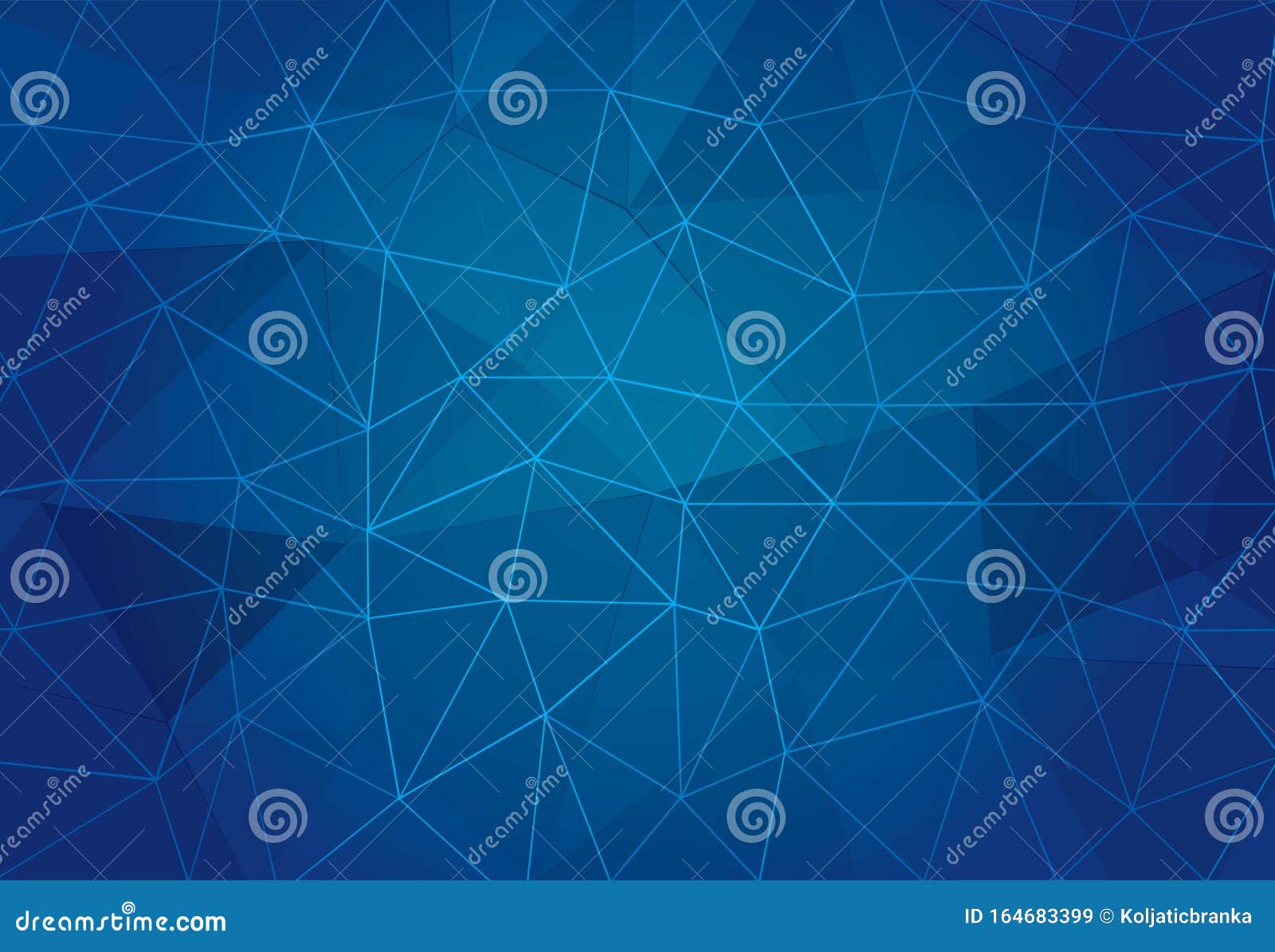 Geometric Blue Background with Triangle Lines Stock Vector ...