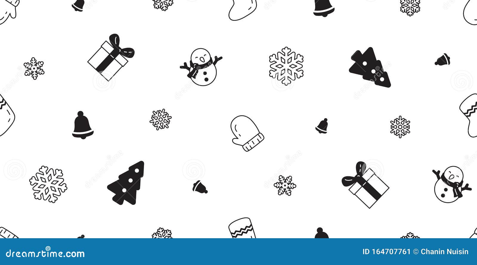 Christmas Seamless Pattern Vector Santa Claus Hat Snowflake Gift Box ...