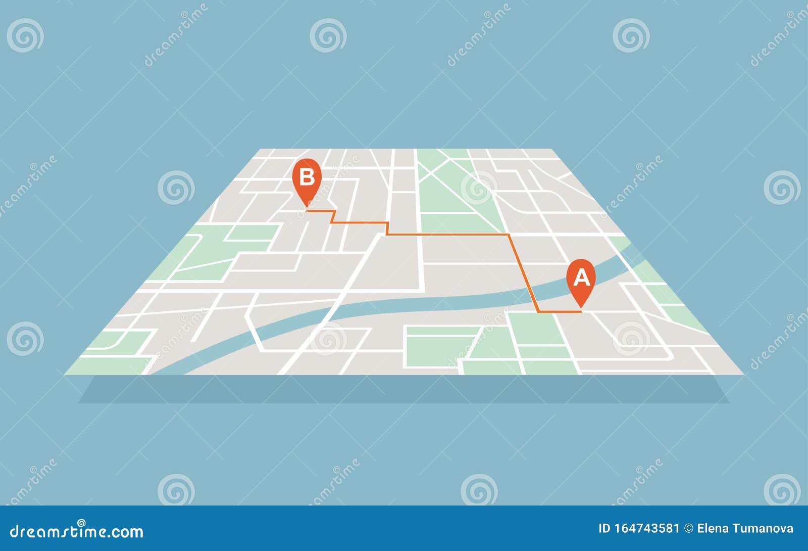City Map Navigation Route. Finding the Way Concept Stock Vector ...