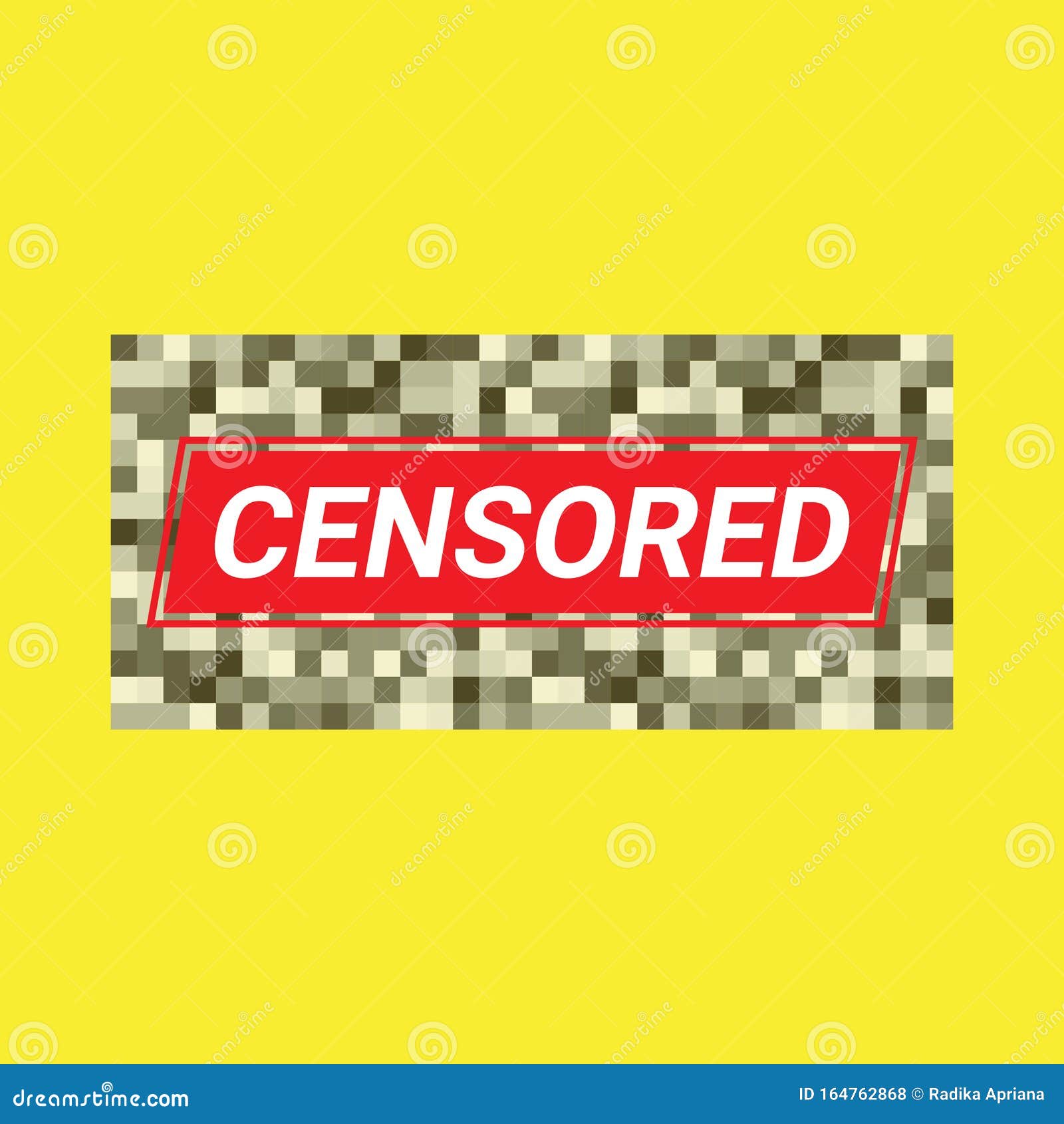 Censored Design with Red and Yellow Stock Vector - Illustration of ...