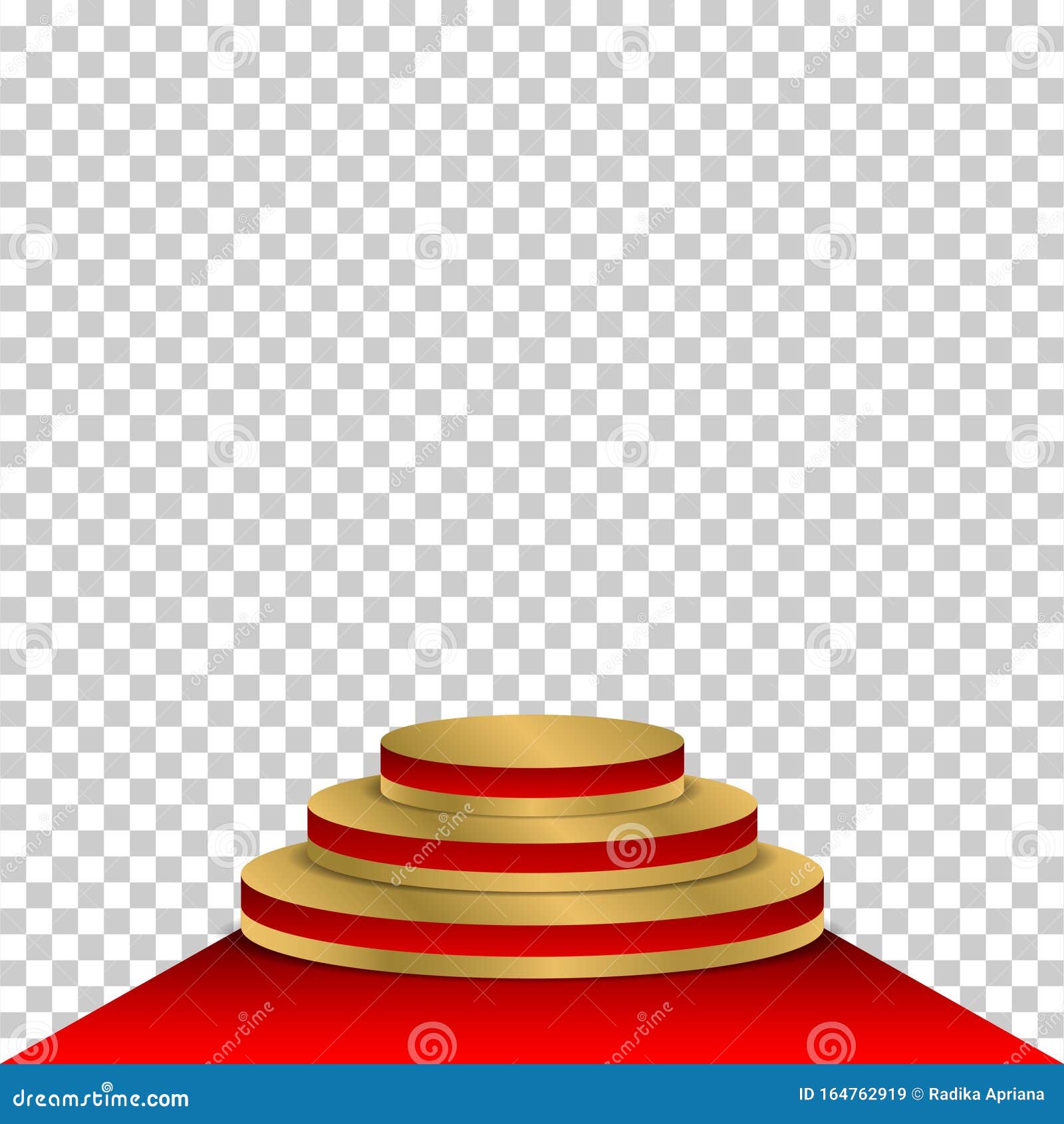 Podium with Red and Gold stock vector. Illustration of platform - 164762919
