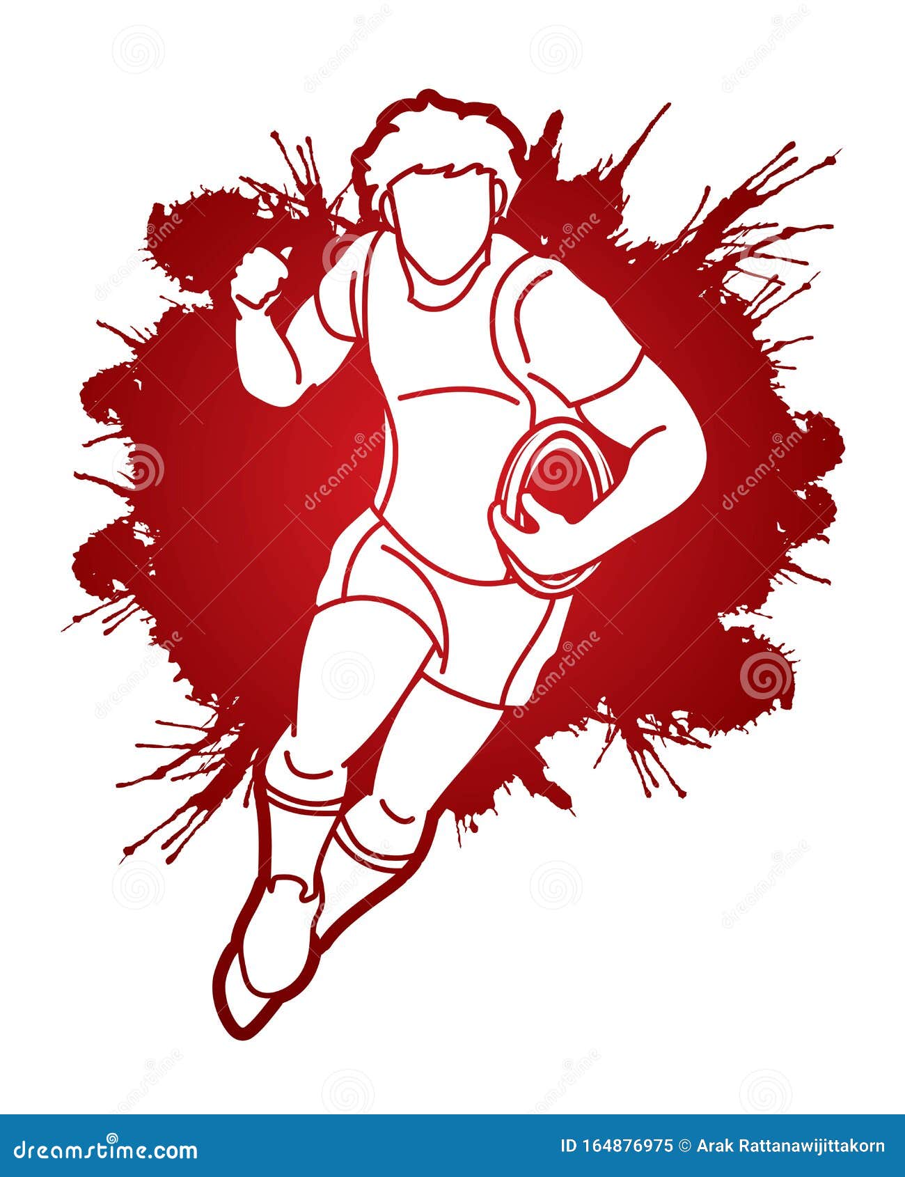 Rugby Player Action Cartoon Sport Graphic Stock Vector - Illustration ...