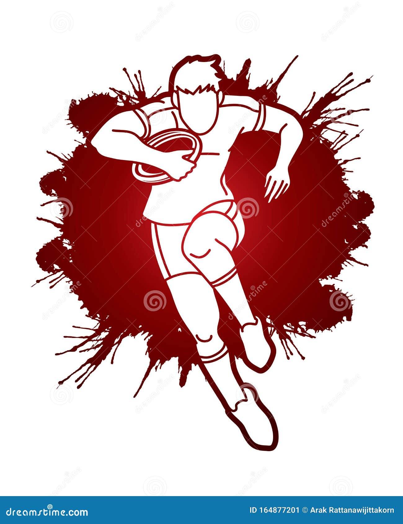 Rugby Player Action Cartoon Sport Graphic Stock Vector - Illustration ...