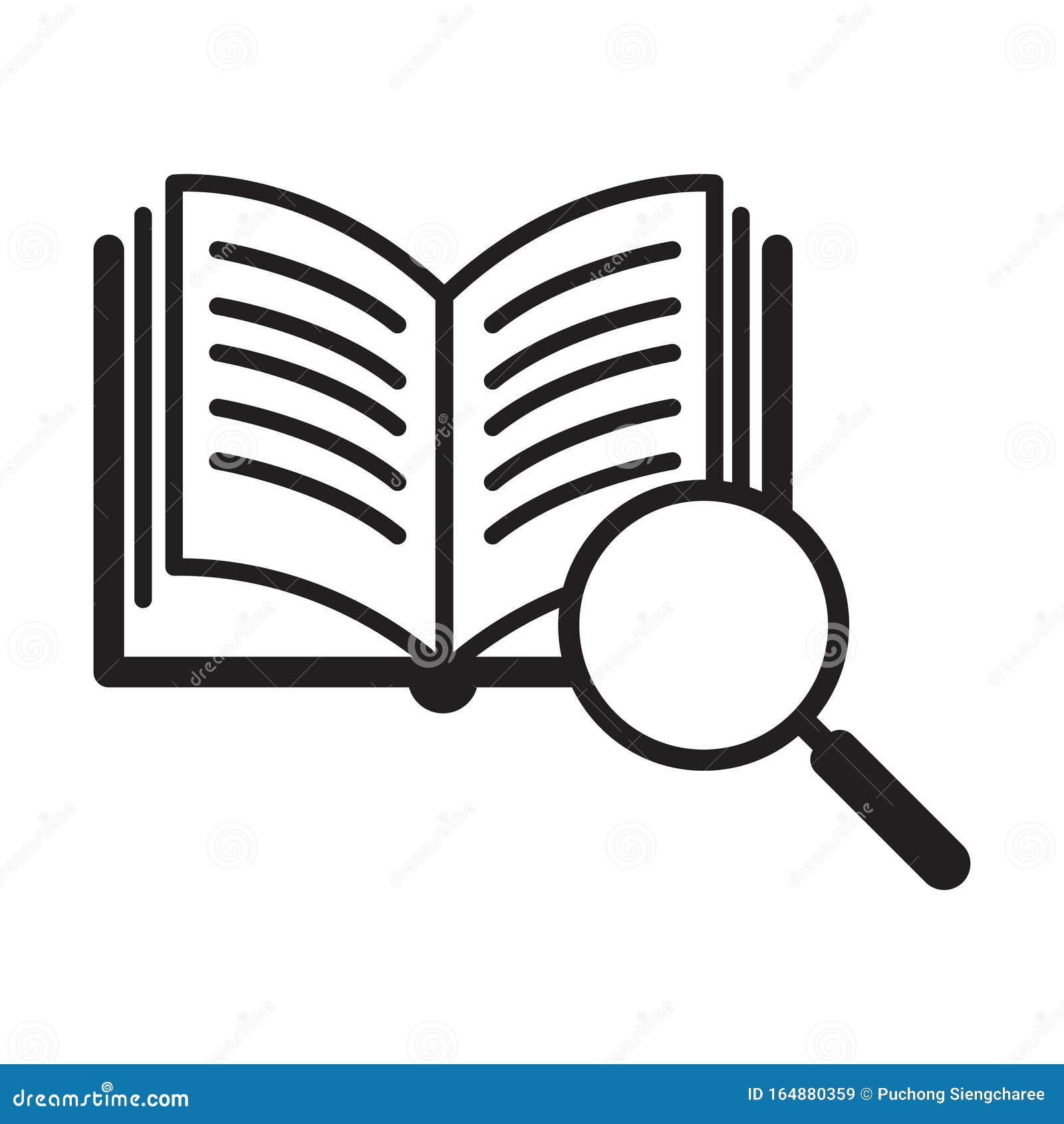 Book Search vector icon stock vector. Illustration of glass - 164880359