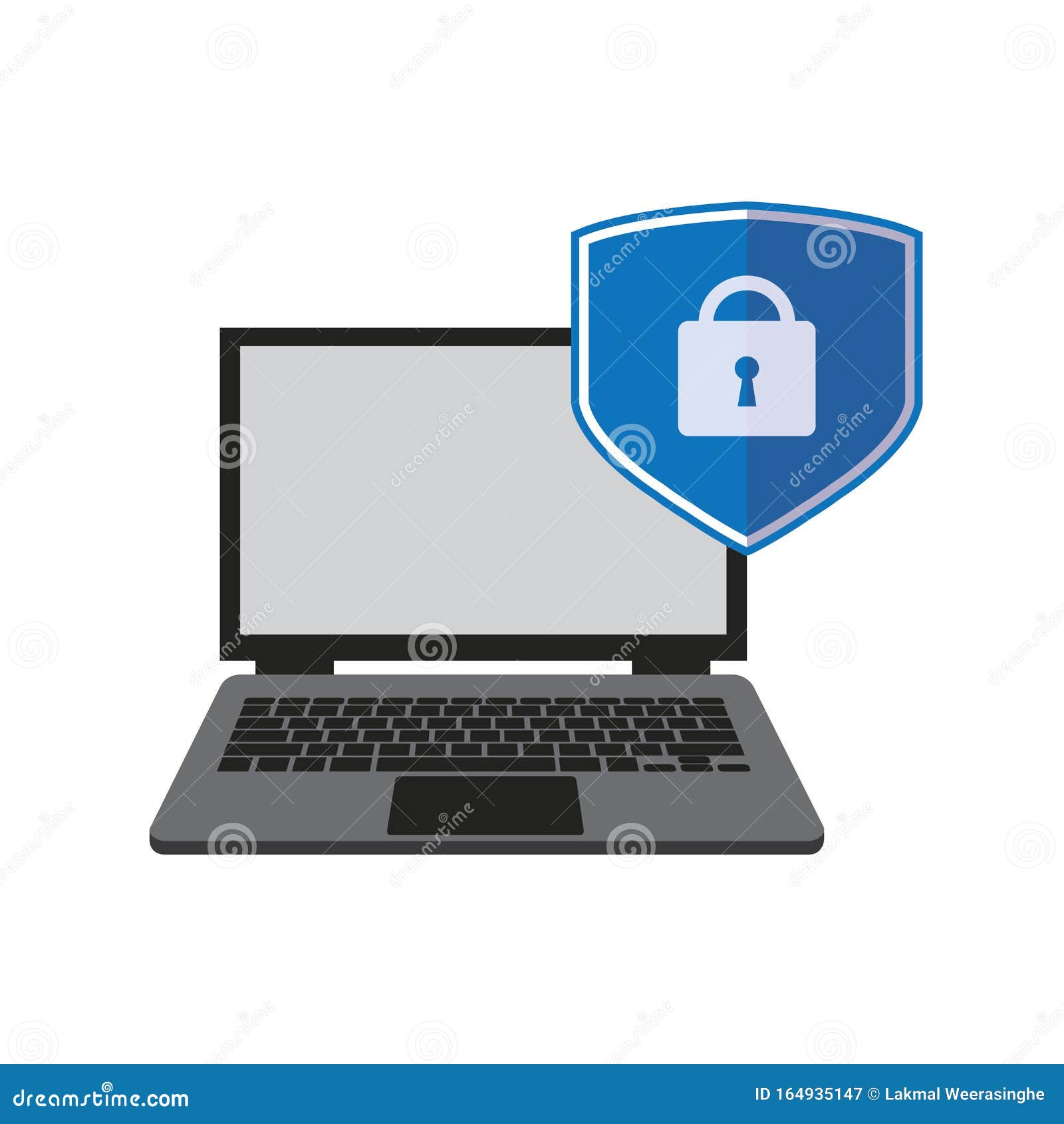 Computer Security, Protect Your Laptop Concept. Stock Vector ...