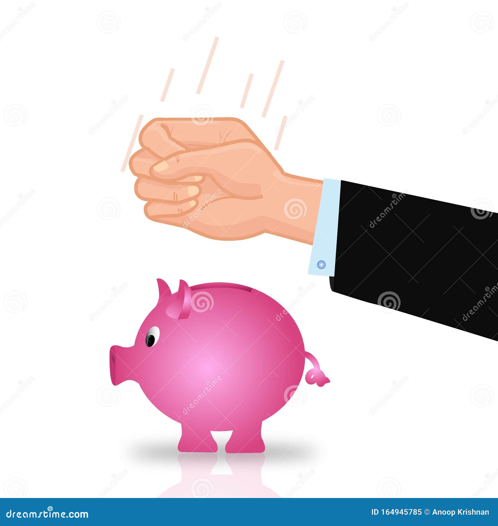 Cartoon Businessman Smashed Piggy Bank Stock Illustration ...