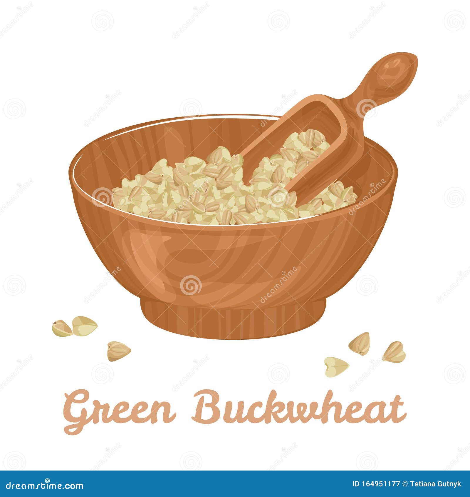 Green Buckwheat Vector Cartoon Seamless Pattern For Template Farmer ...