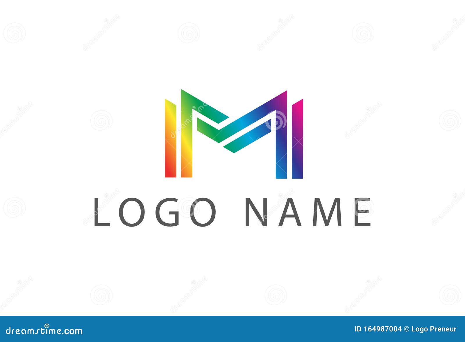 Illustration of M Multicolored Logo Design Stock Vector - Illustration ...