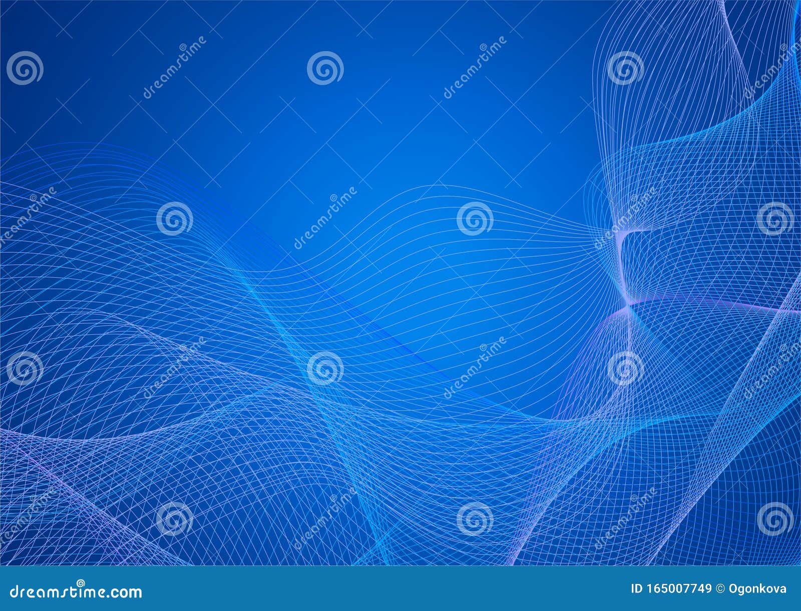 Abstract Guilloche Pattern Vector Complicated Blue Line Texture. Blank ...